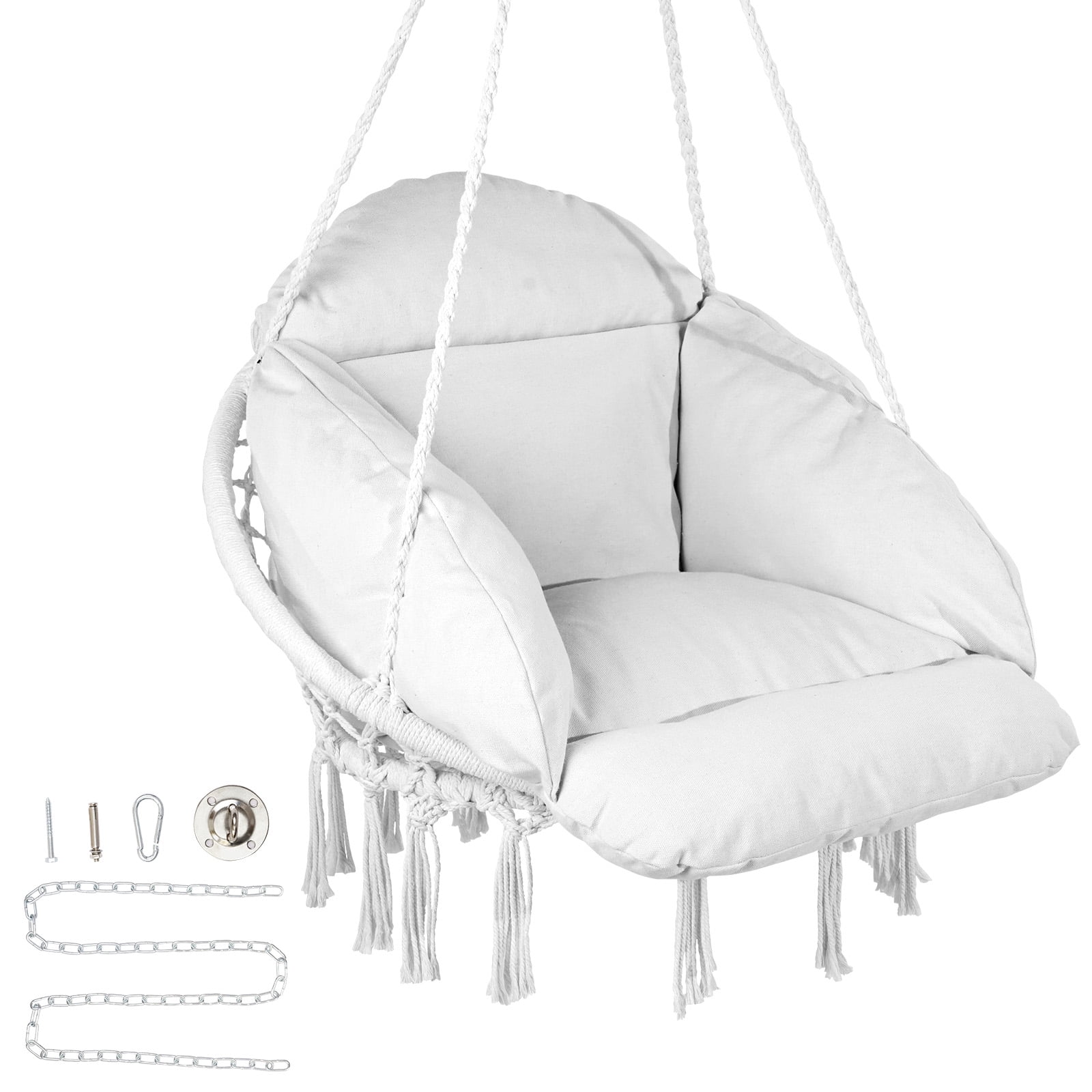 VEVOR Hanging Hammock Swing Chair, Macrame Hanging Chair with Cushion ...