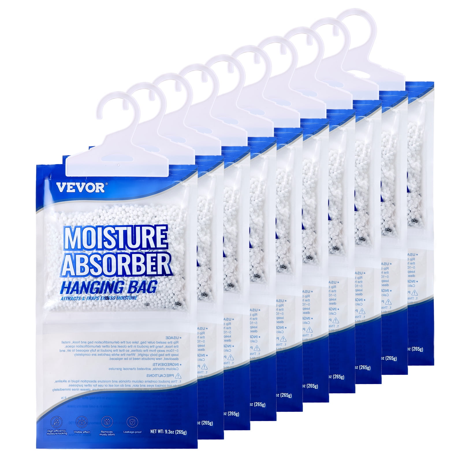 VEVOR Hanging Moisture Absorber, 9.3 oz Hanging Closet Dehumidifier ...