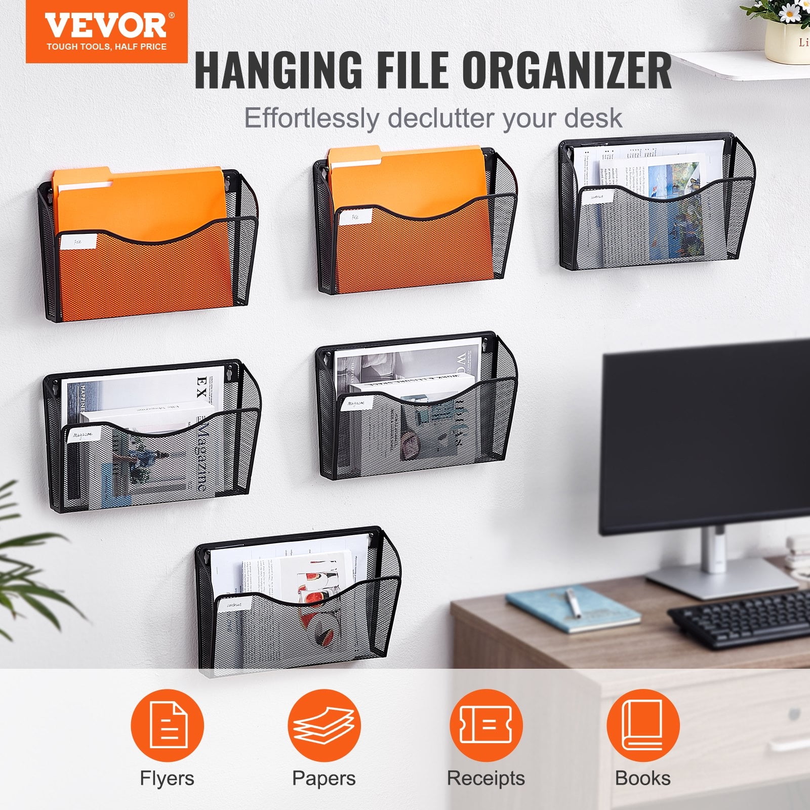 Vevor WJBGJHSWJSWS3167AV0 Single Pocket Mesh Hanging Wall Files ...