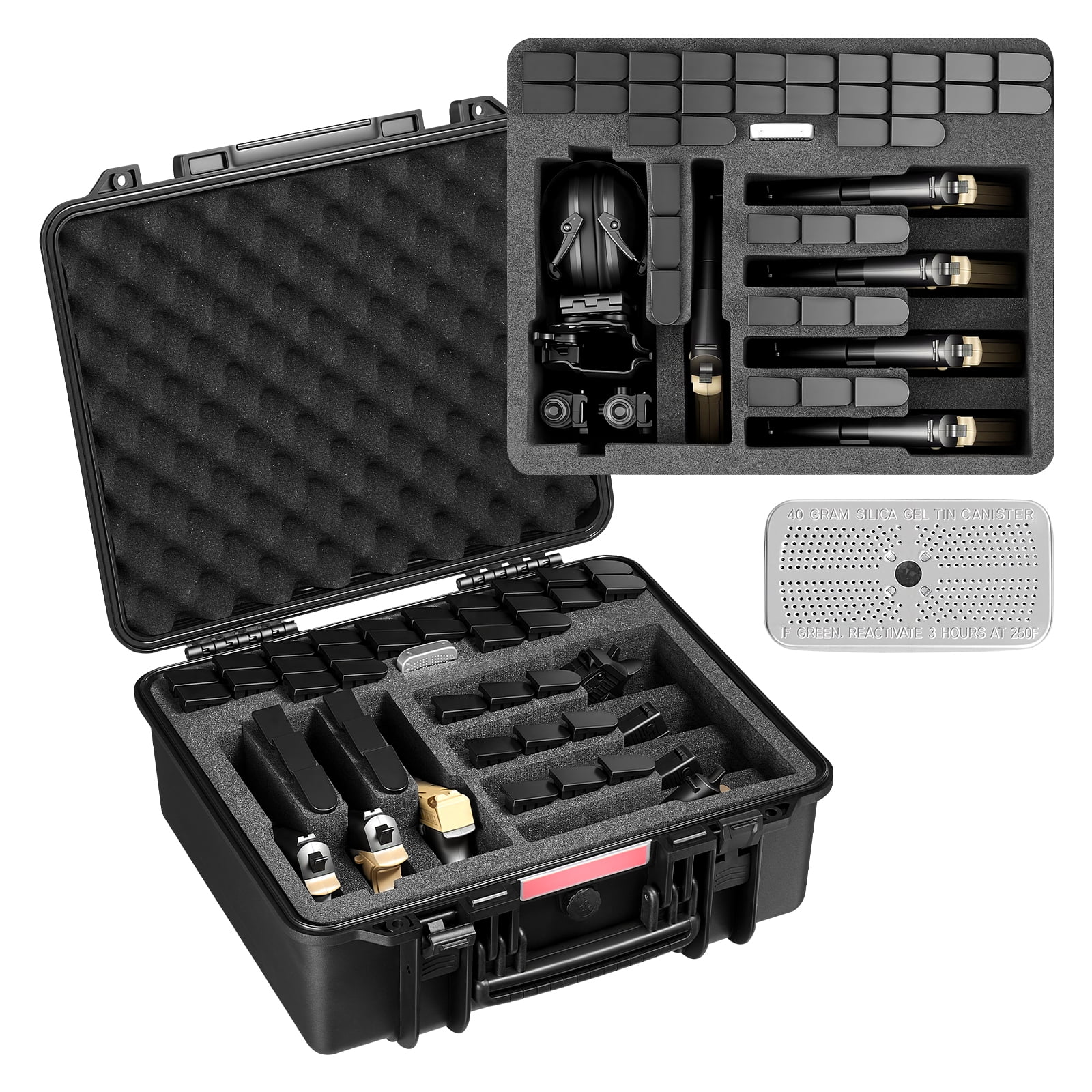 VEVOR Hard Pistol Case, Heavy Duty Hard Gun Case with XPE Foam Lining ...