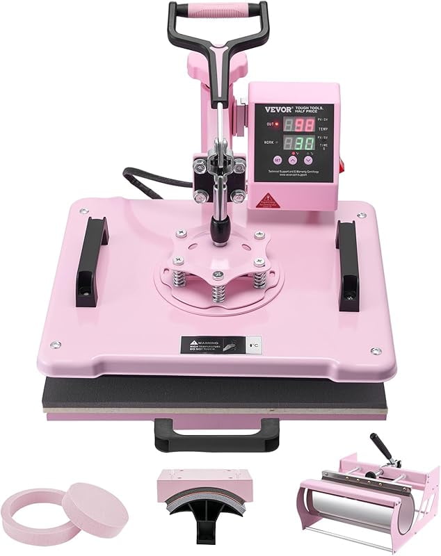 VEVOR Heat Press Machine 15x15 inch, Heat Press Machine for T-Shirts, 5 ...