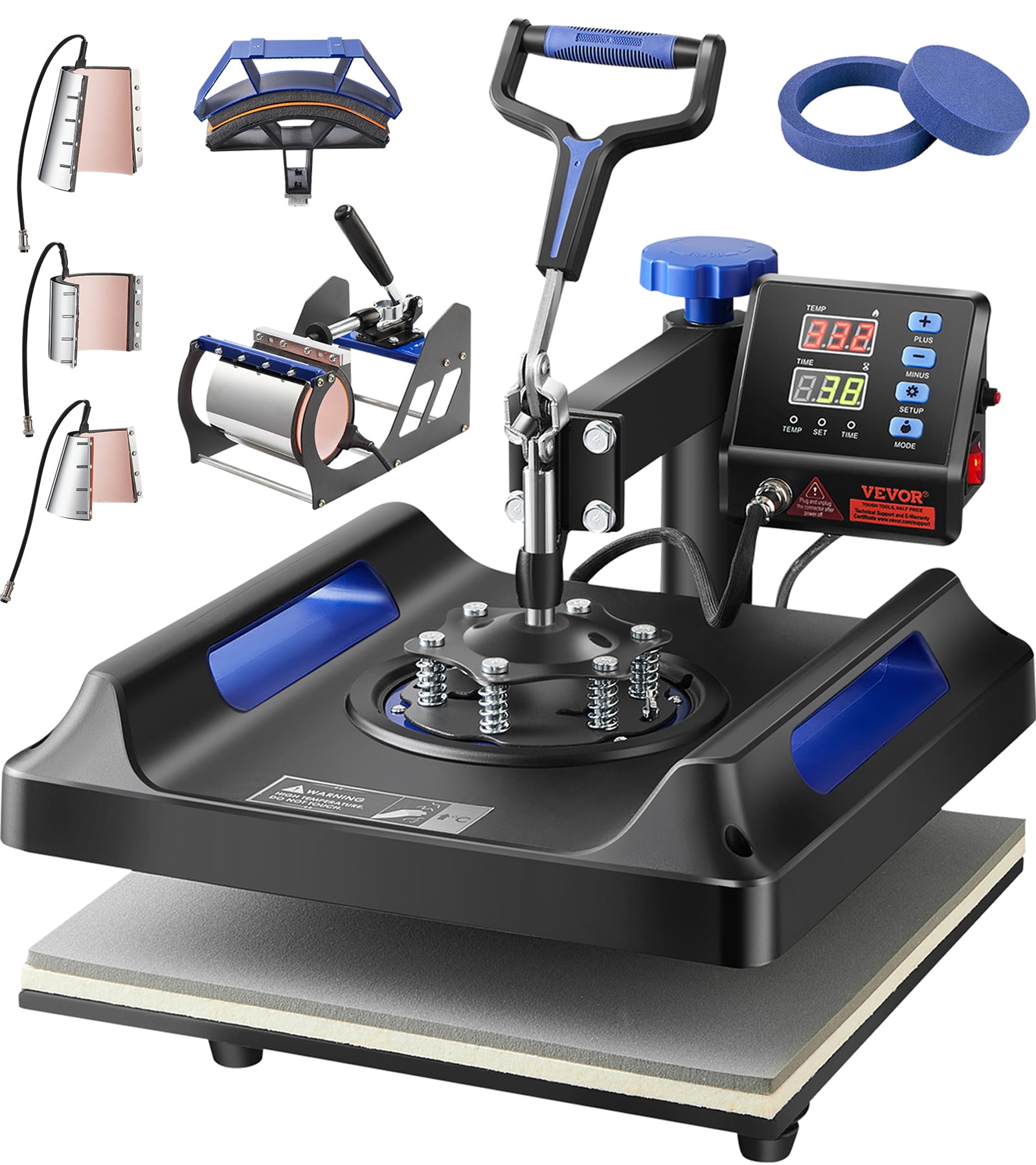 VEVOR Heat Press Machine 8 in 1 Combo, Heat Press 15x15, Swing Away T ...