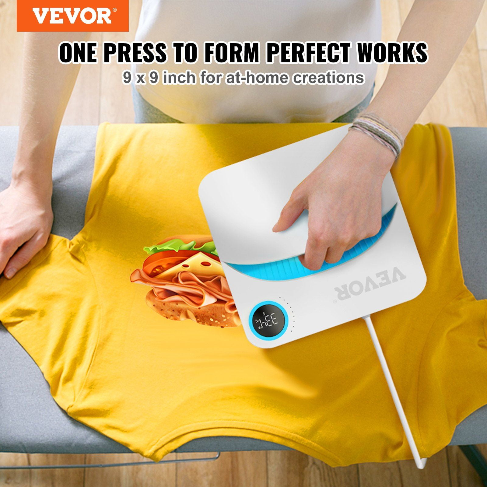 VEVOR Heat Press Machine,9x9inches Portable Shirt Printing ...