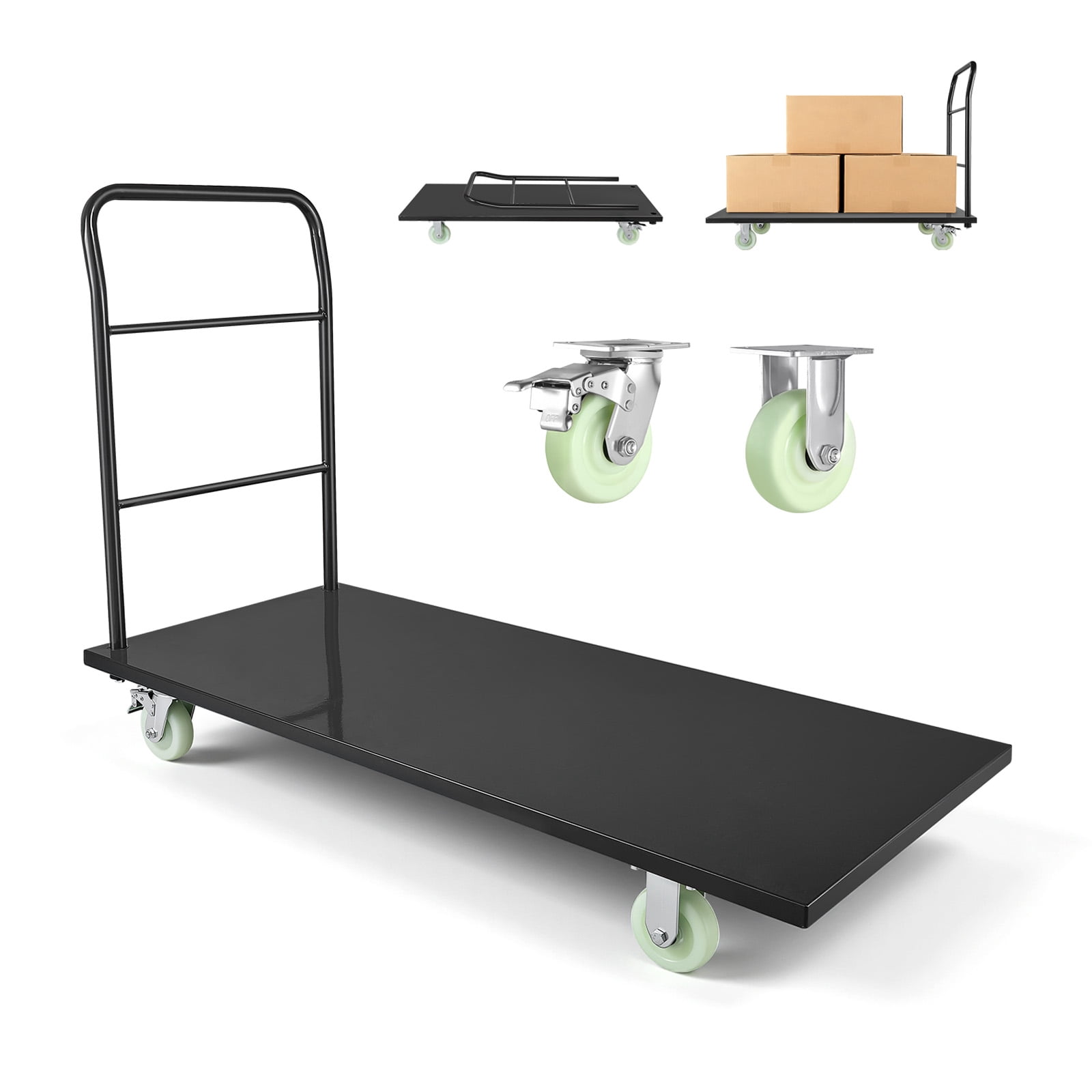 VEVOR Heavy Duty Platform Truck, 2000 lbs Capacity, Industrial Steel ...