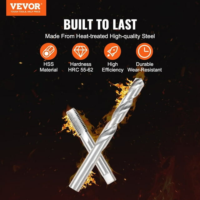 VEVOR Helicoil Thread Repair Kit 338-Piece SAE and Metric Rethreading ...