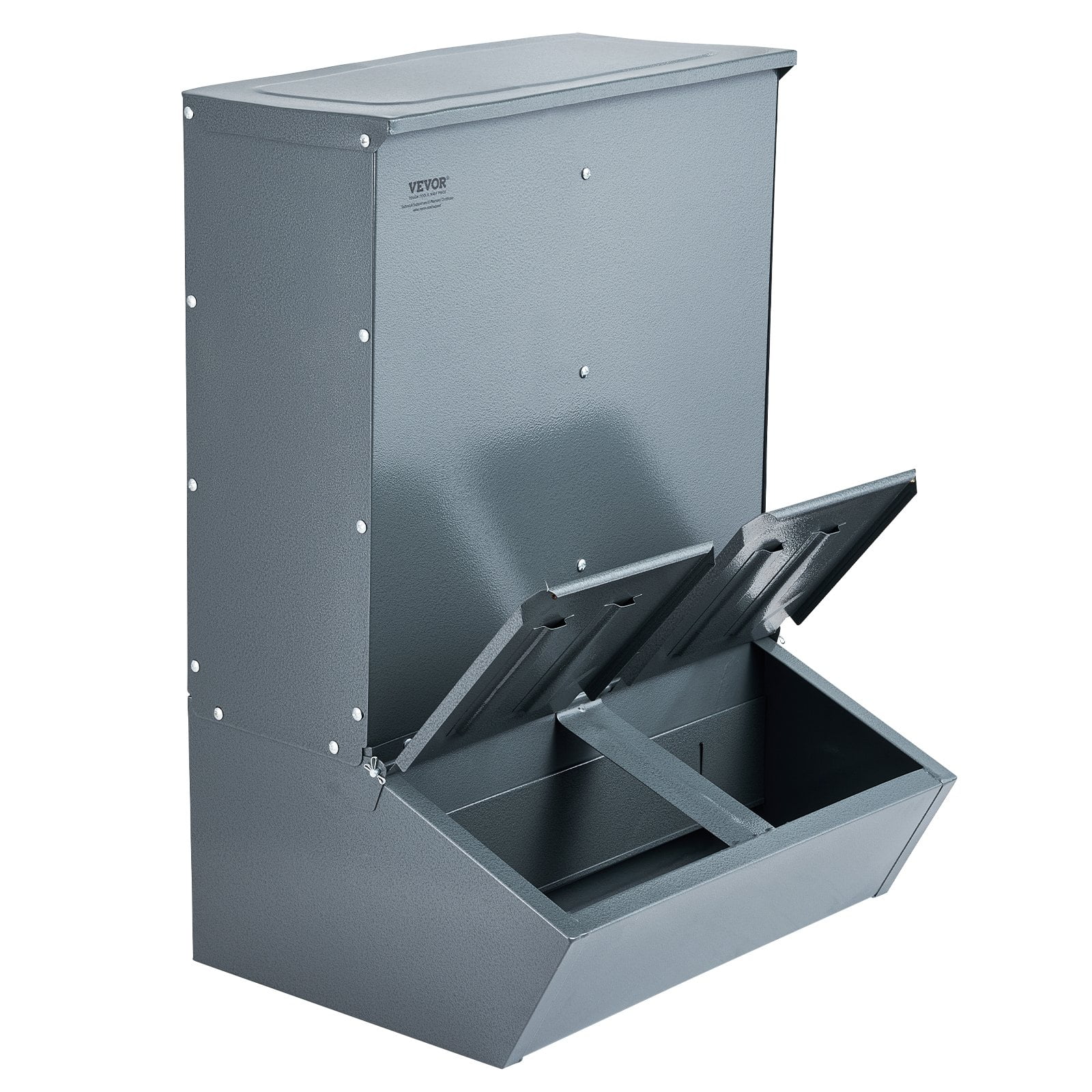 VEVOR Hog Feeder – 3.7 Bushel Metal Double Door Feeder, Feeds Up to 8 ...