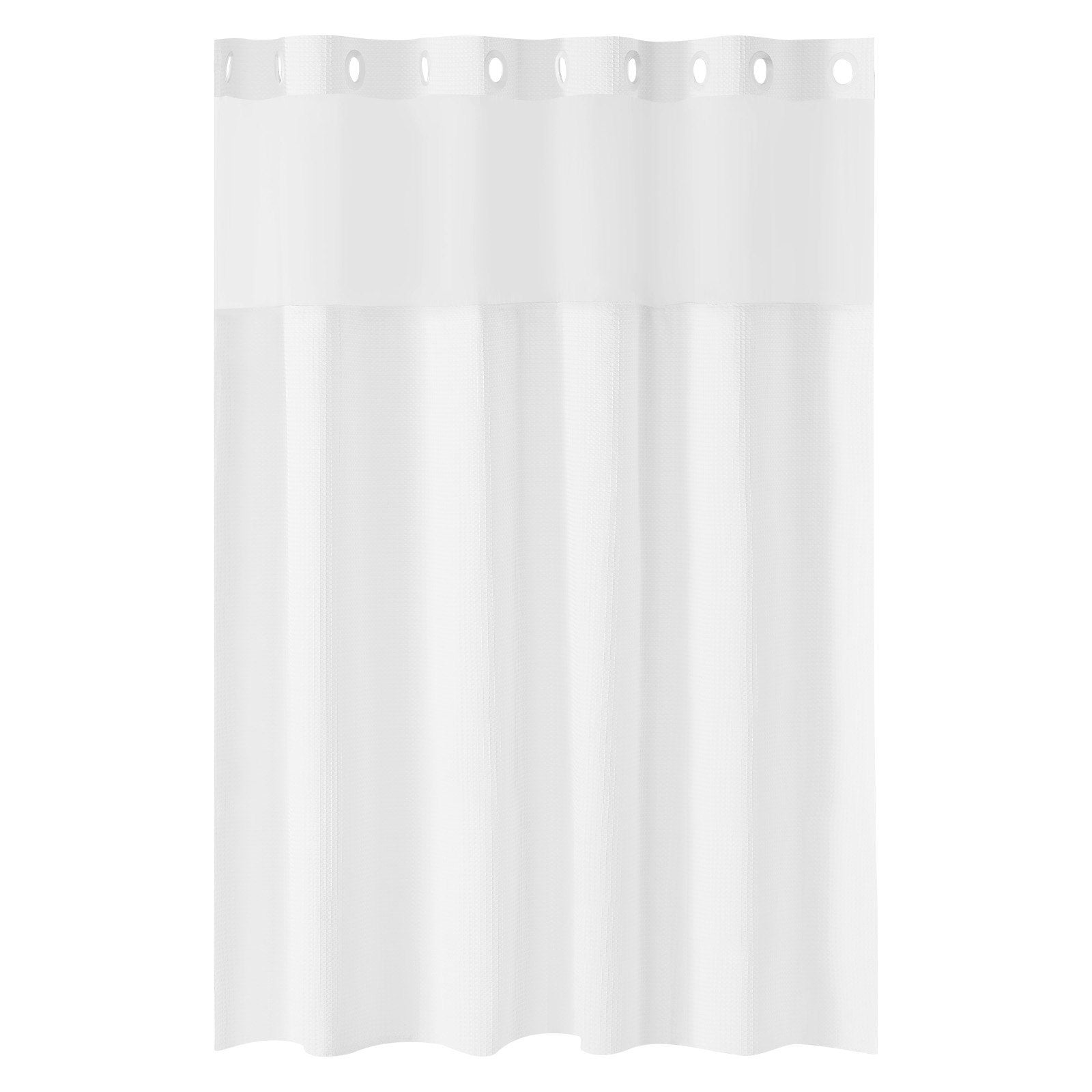 VEVOR No Hook Shower Curtain, 2-in-1 Waterproof Waffle Weave Shower ...