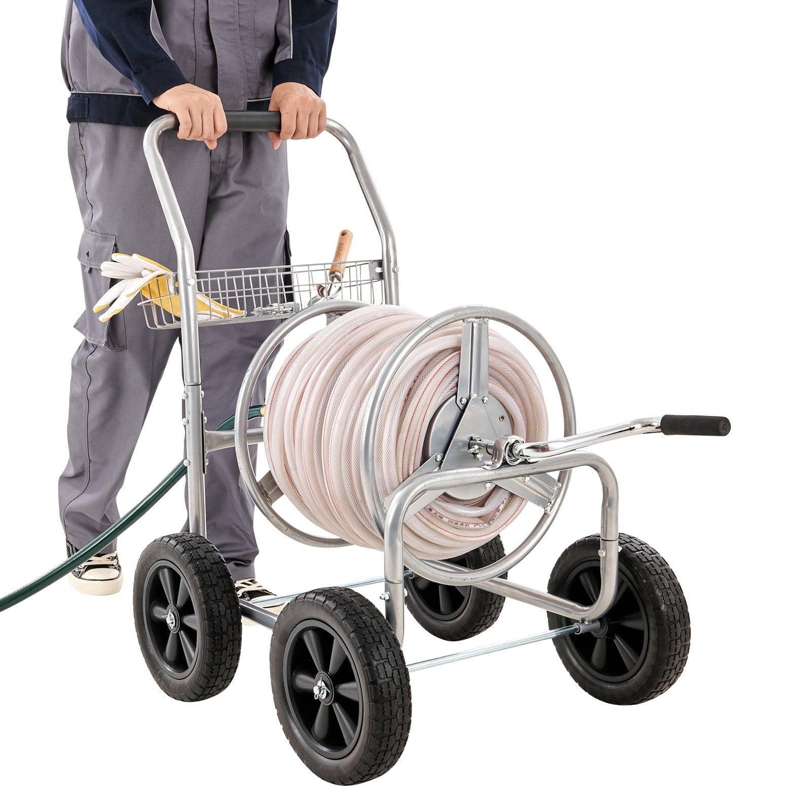 VEVOR Hose Reel Cart, Heavy-Duty 4-Wheel Garden Water Cart - Walmart.com