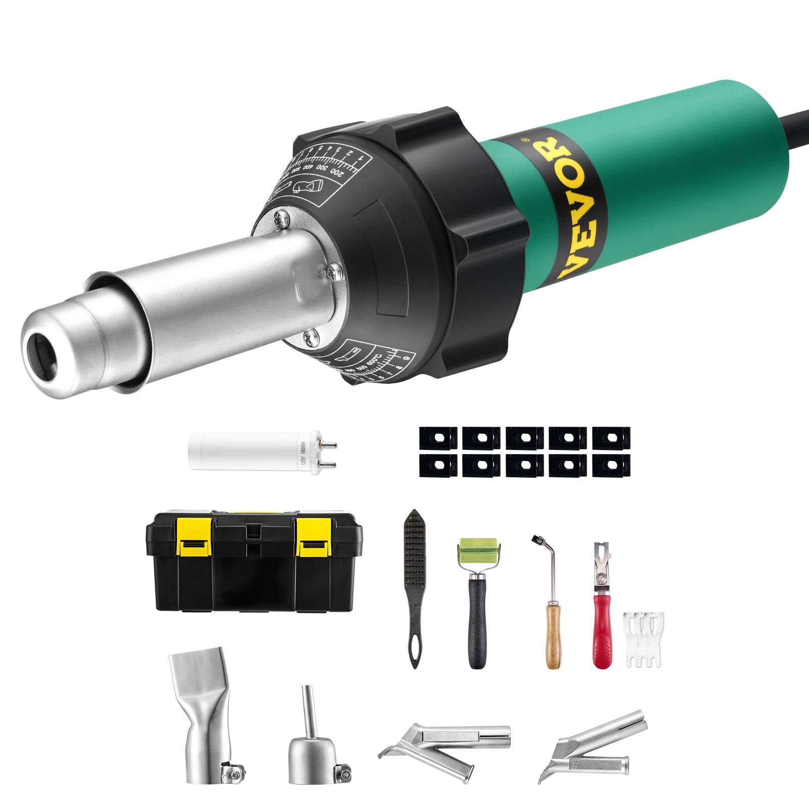VEVOR Hot Air Plastic Welder,1600W Hot Air Torch Pistol, 122-1112℉ PVC ...