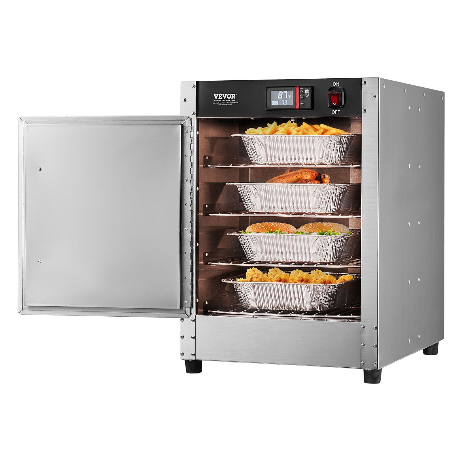 VEVOR Hot Box Food Warmer, 4-Tier Concession Warmer with Water Tray, 4 ...