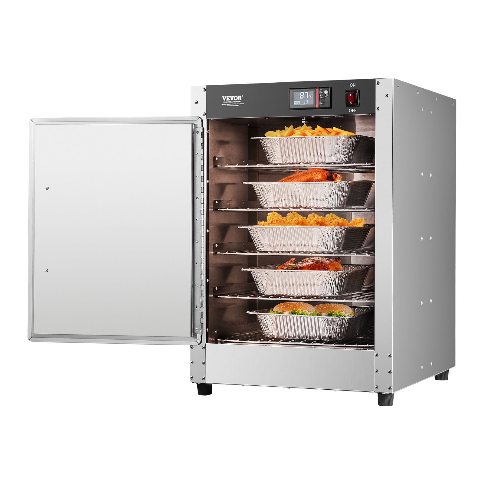 VEVOR Hot Box Food Warmer, 5-Tier Concession Warmer with Water Tray, 5 ...
