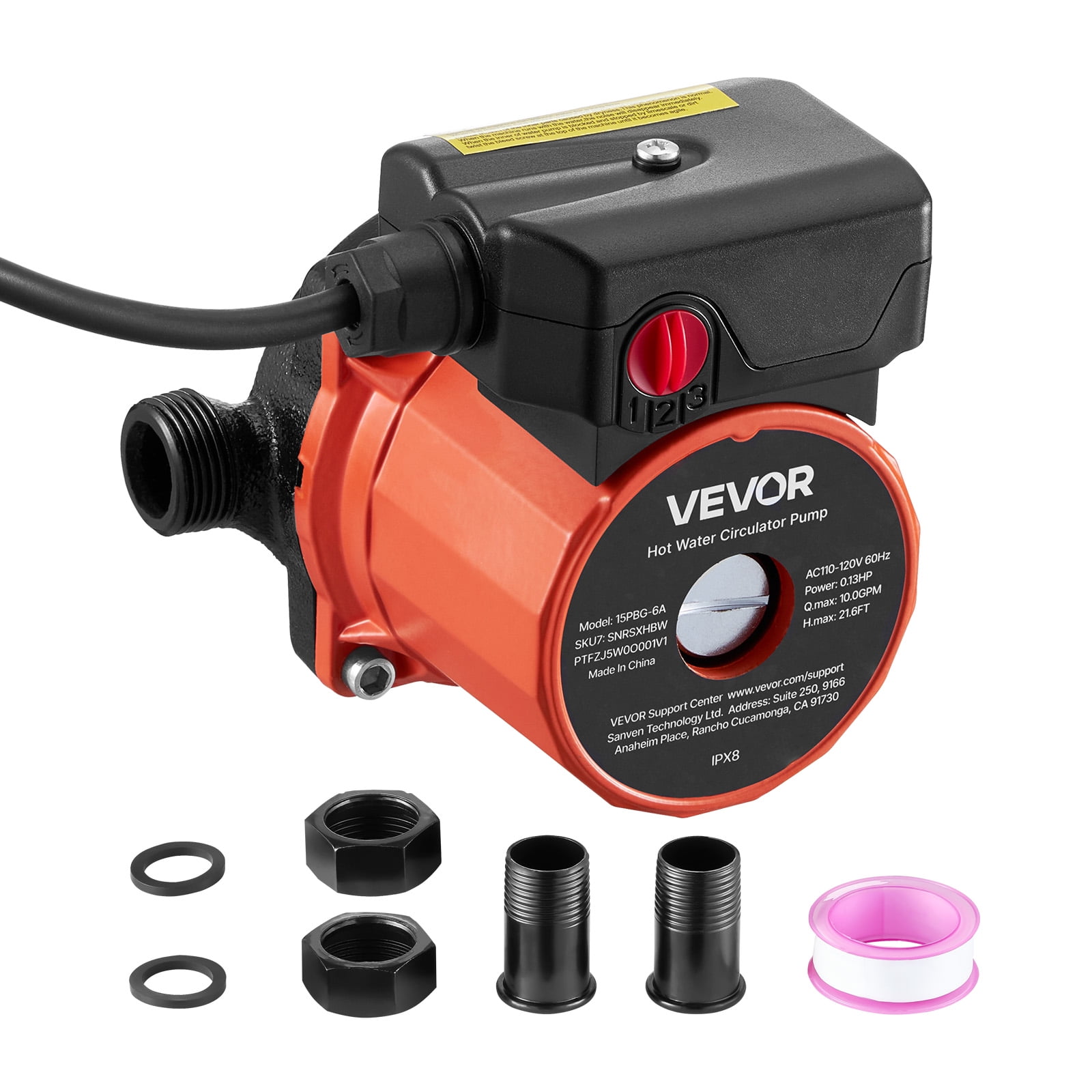 VEVOR Hot Water Recirculating Pump, 10 GPM, Instant Circulation ...