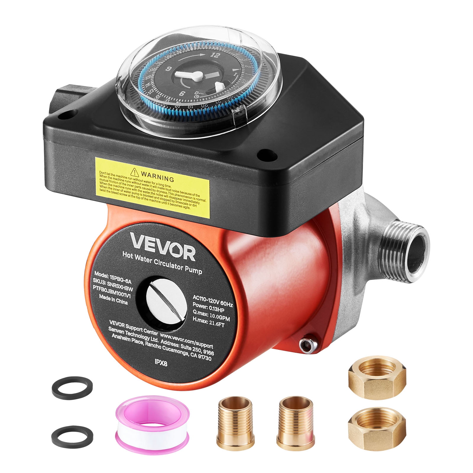 VEVOR Hot Water Recirculating Pump, with Timer, 10 GPM Instant ...