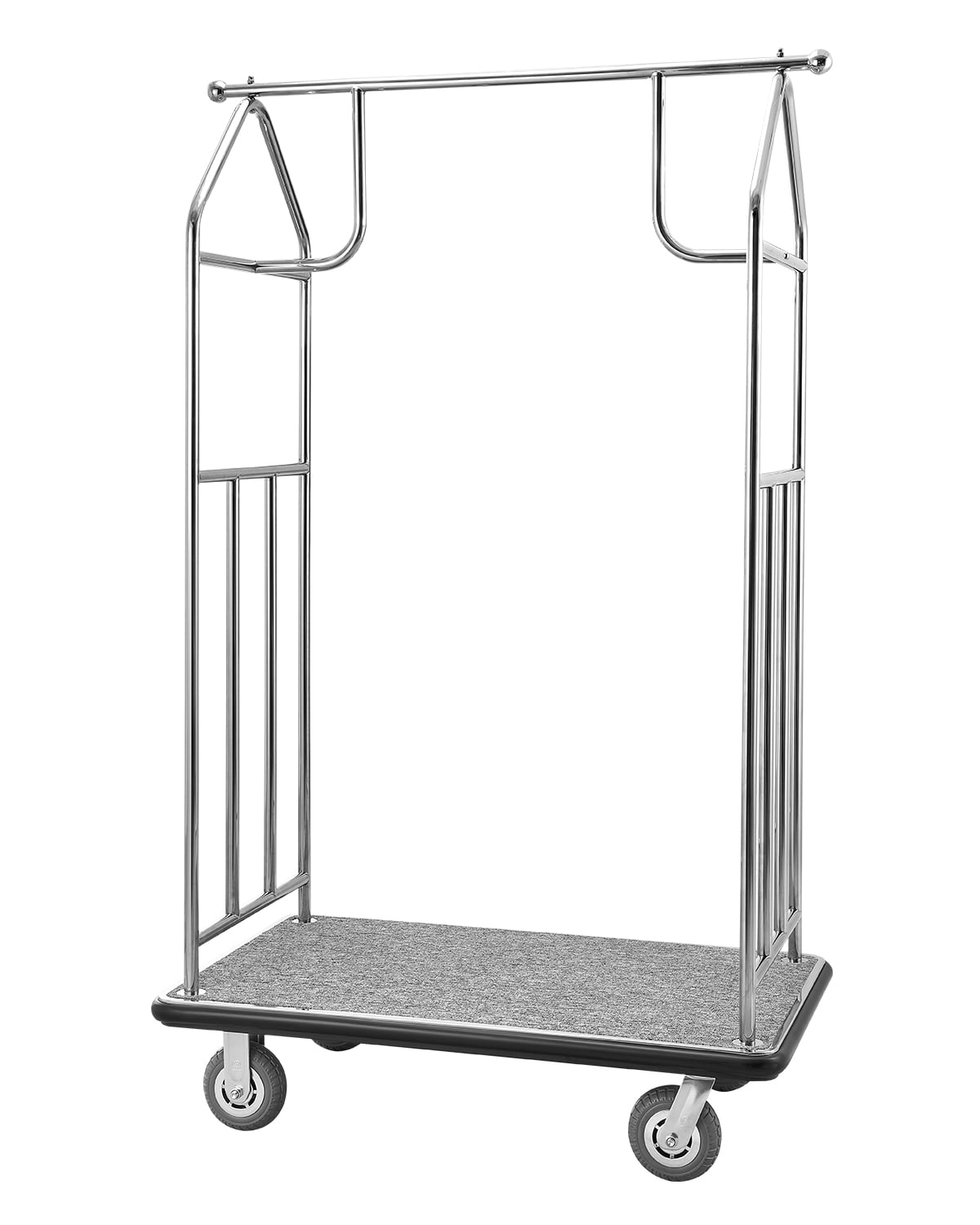 VEVOR Hotel Luggage Cart, 800 LBS Load Capacity, Brushed Stainless ...