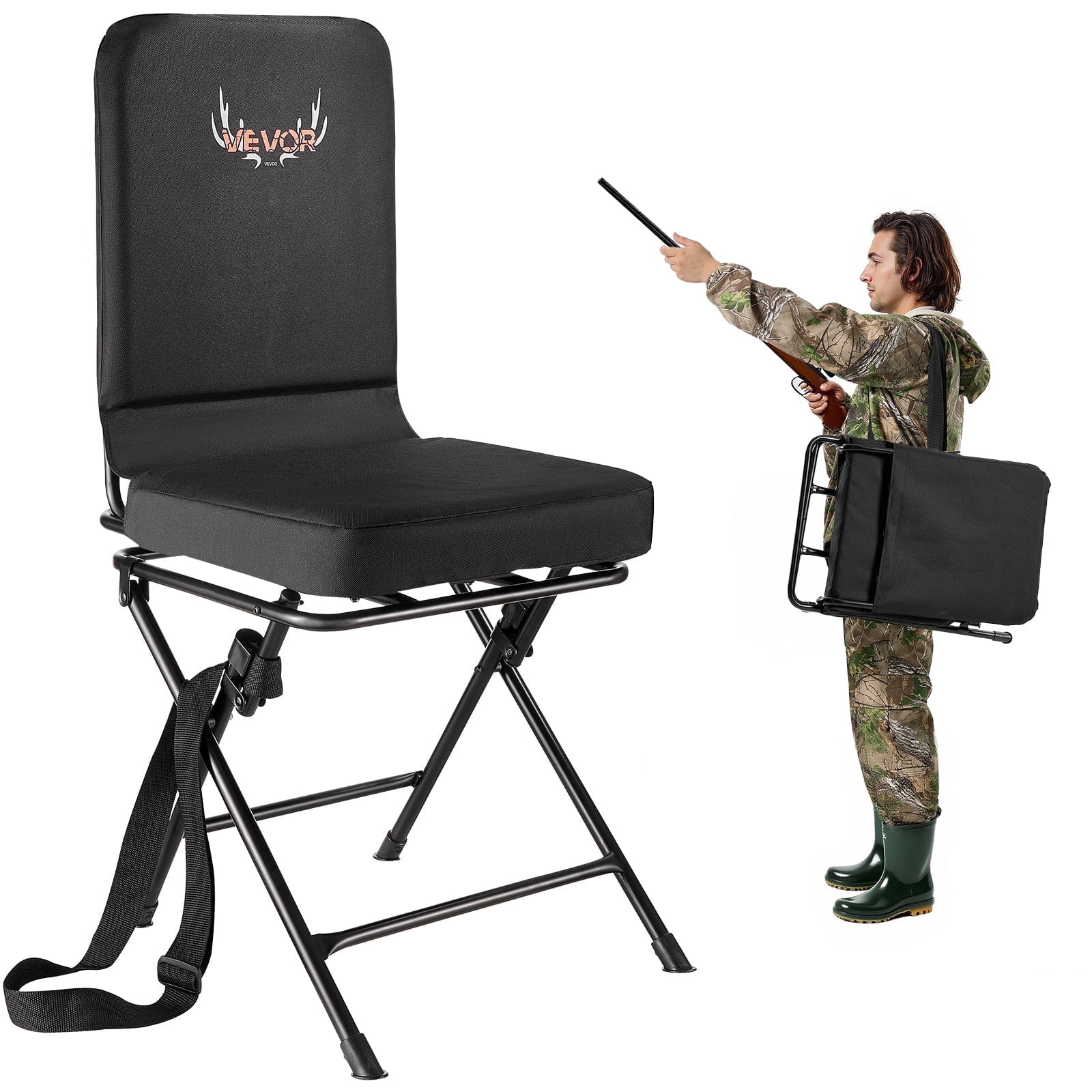 VEVOR Hunting Chair, 360° Silent Swivel, Foldable Lightweight Portable ...
