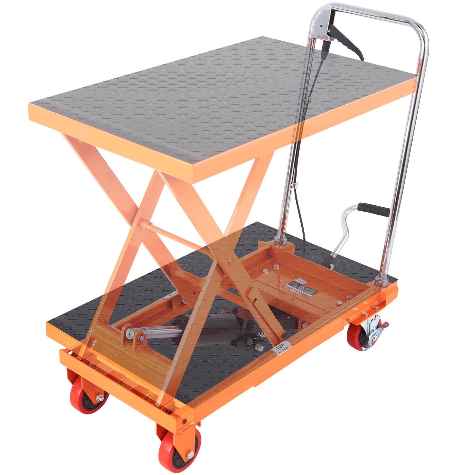 VEVOR Hydraulic Lift Table Cart, 500lbs Capacity 28.5" Lifting Height ...