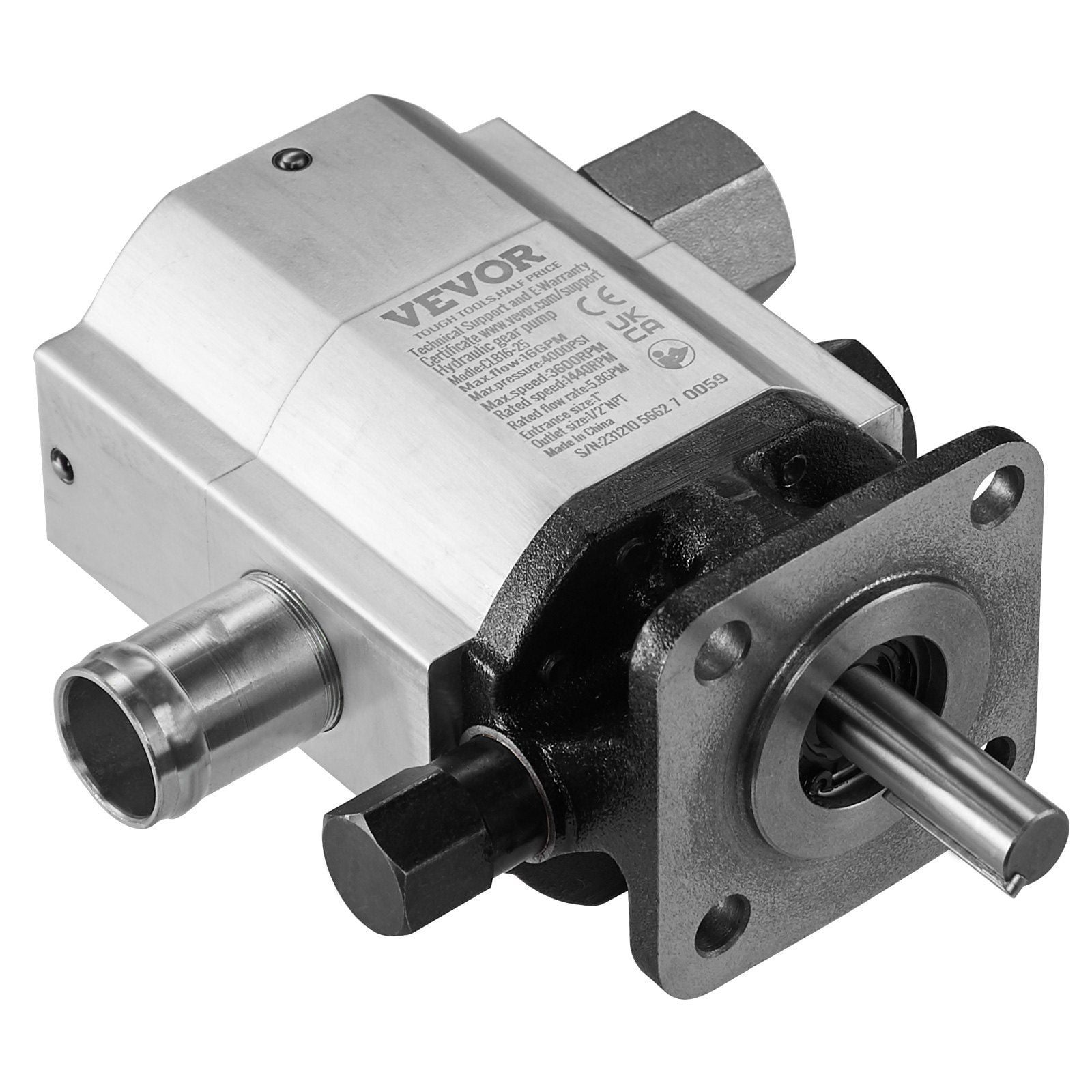 VEVOR Hydraulic Pump 16 GPM Hydraulic Motor 2 Stage Hydraulic Pump Log ...