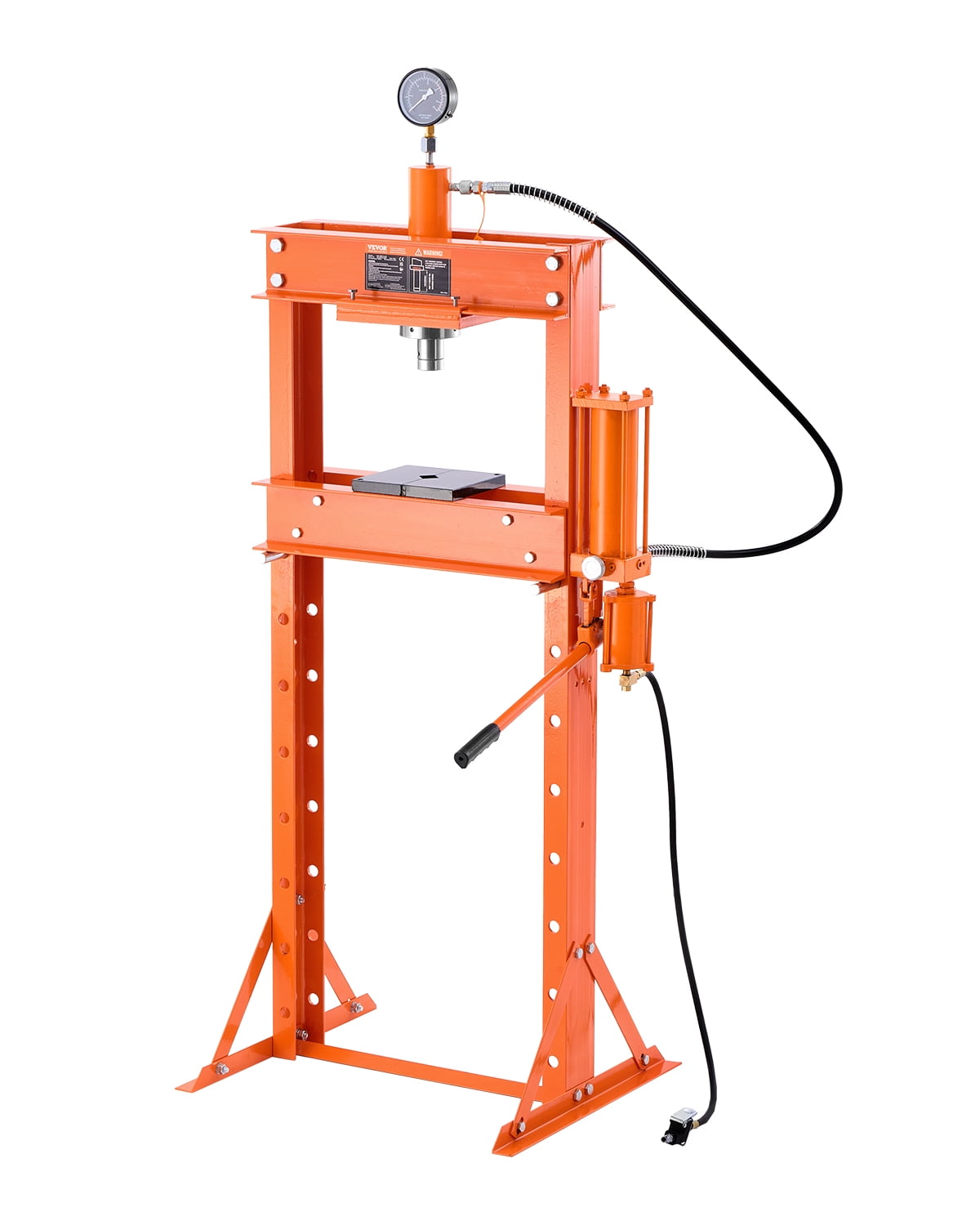 VEVOR Hydraulic Shop Press, 20 T H-Frame Pneumatic Shop Press with ...
