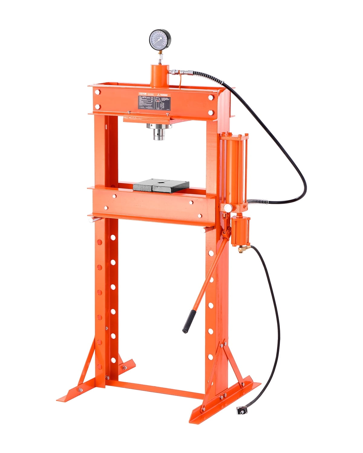 VEVOR Hydraulic Shop Press, 30 T H-Frame Pneumatic Shop Press with ...