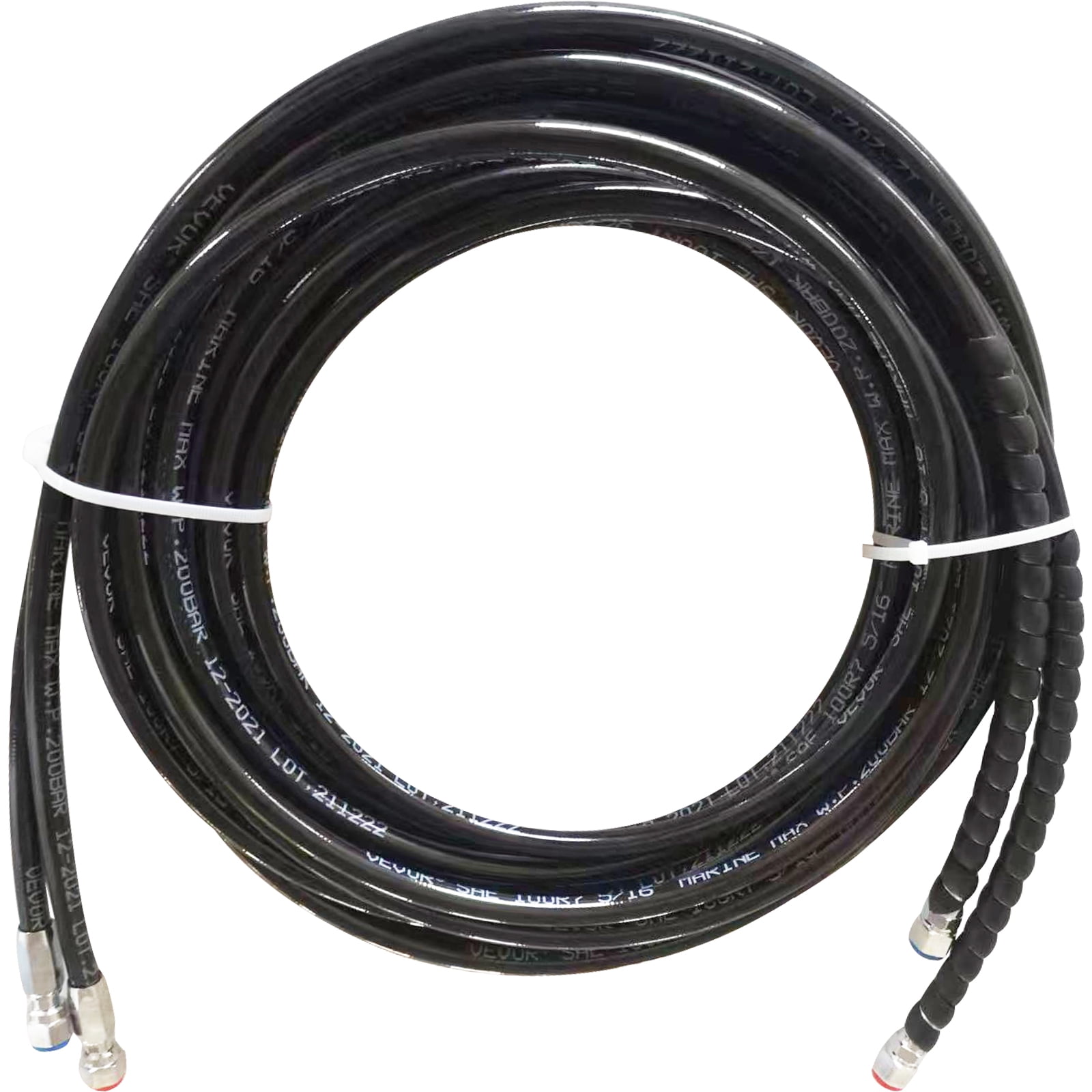 VEVOR Hydraulic Steering Hose, HO5120 Outboard Hose Kit, 2 Pcs 20 ft ...