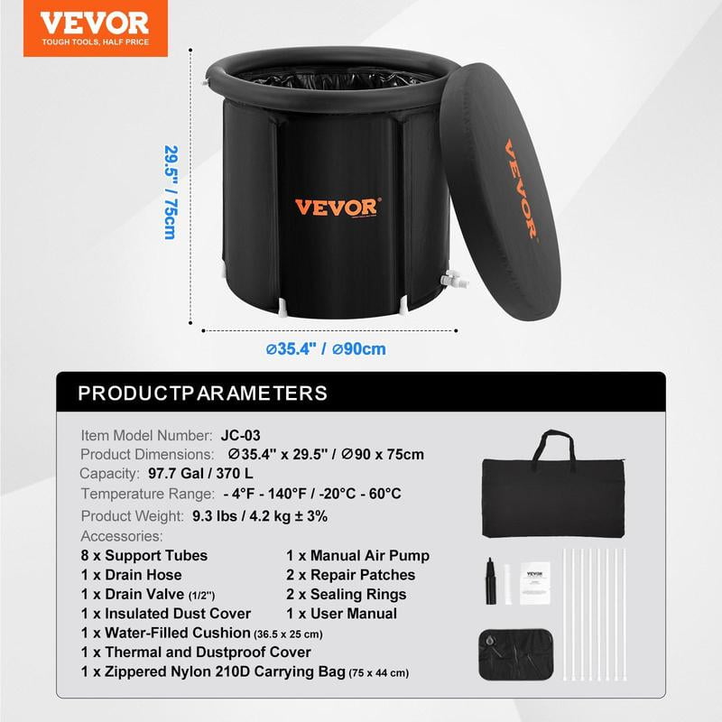 VEVOR Ice Bath Tub, Cold Water Therapy Plunge Tub for Athletes ...
