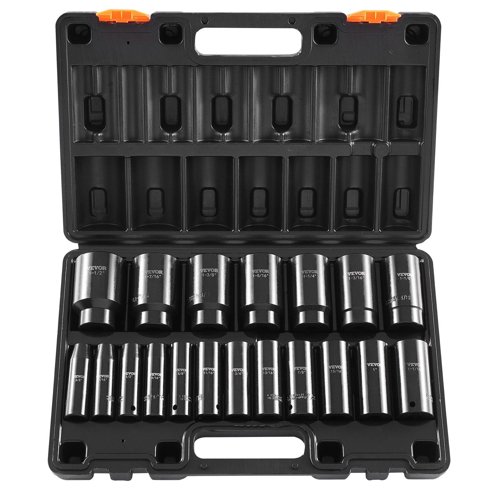 VEVOR Impact Socket Set 1/2 Inches 19 Piece Impact Sockets, Deep Socket ...