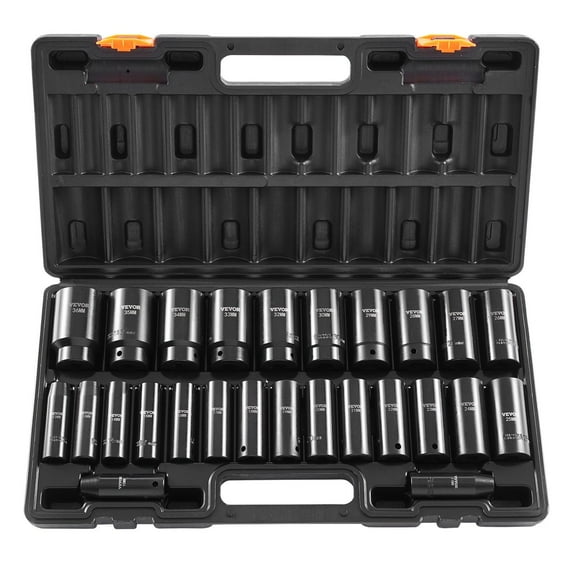VEVOR Impact Socket Set, 1/2" 26 Piece Impact Sockets, Deep Socket, 6 ...