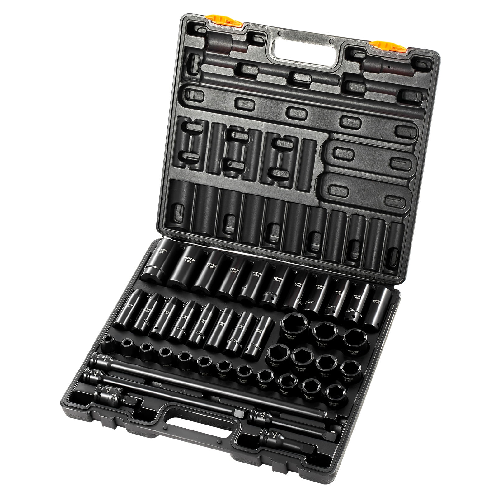 VEVOR Impact Socket Set 1/2 Inches 43 Piece Impact Sockets, Standard ...