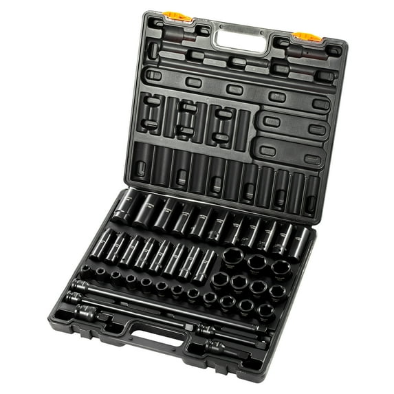 VEVOR Impact Socket Set 1/2 Inches 43 Piece Impact Sockets, Standard ...