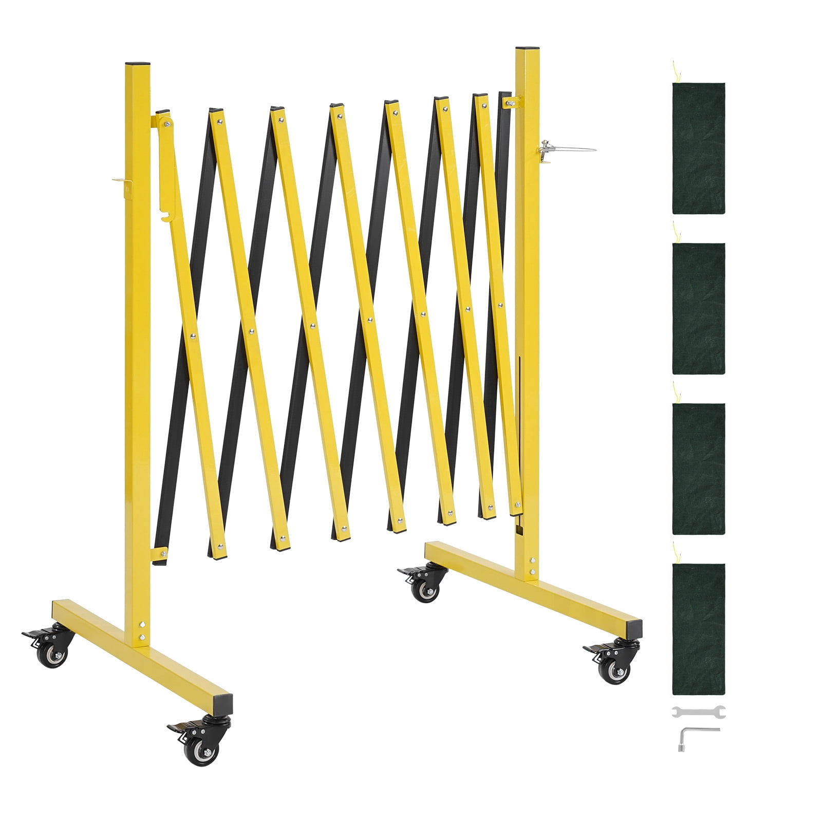 VEVOR Industrial Expandable Barricade, 12FT Expandable Safety Barrier ...