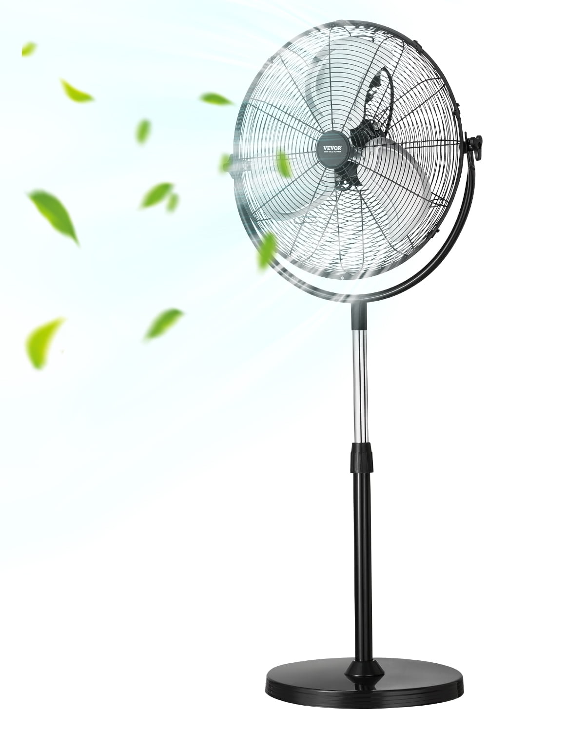 VEVOR Industrial Pedestal Fan, 18 Inch Standing Fan with 45.3 to 57.9 ...