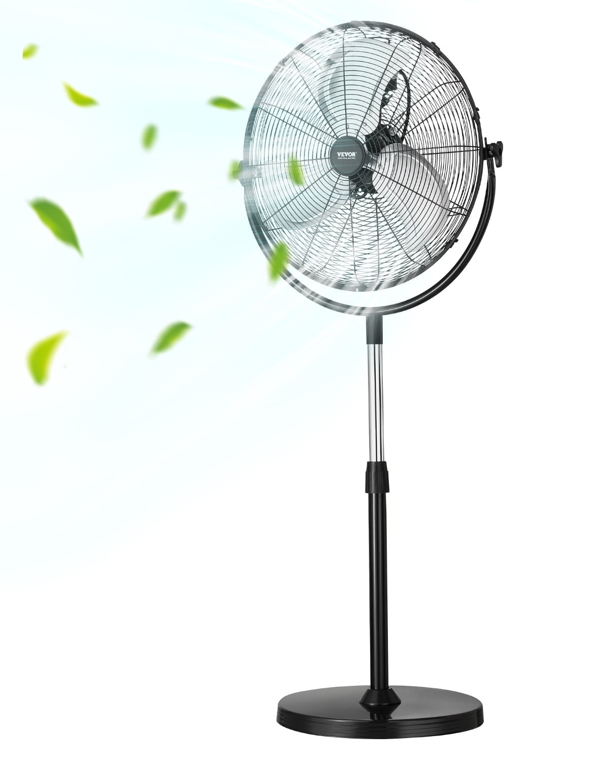 VEVOR Industrial Pedestal Fan, 20 Inch Standing Fan with 46.9 to 59.6 ...