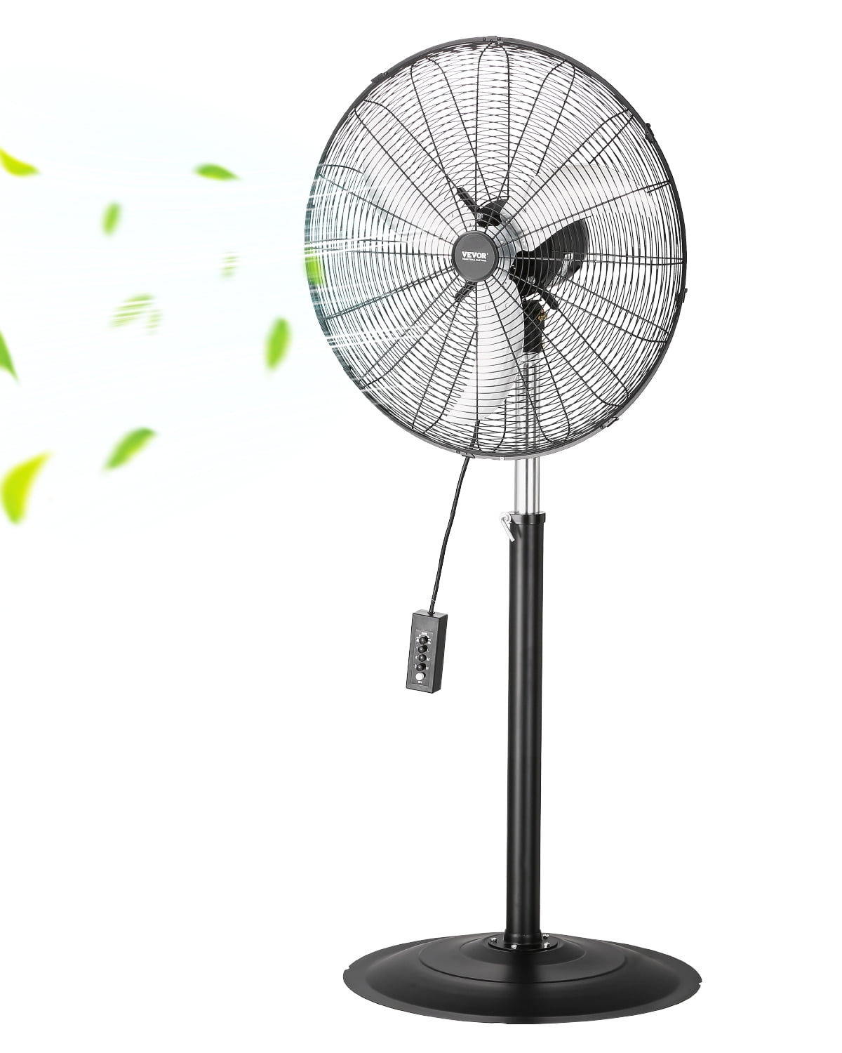 VEVOR Industrial Pedestal Fan, 24 Inch 85-Degree Oscillating Fan ...