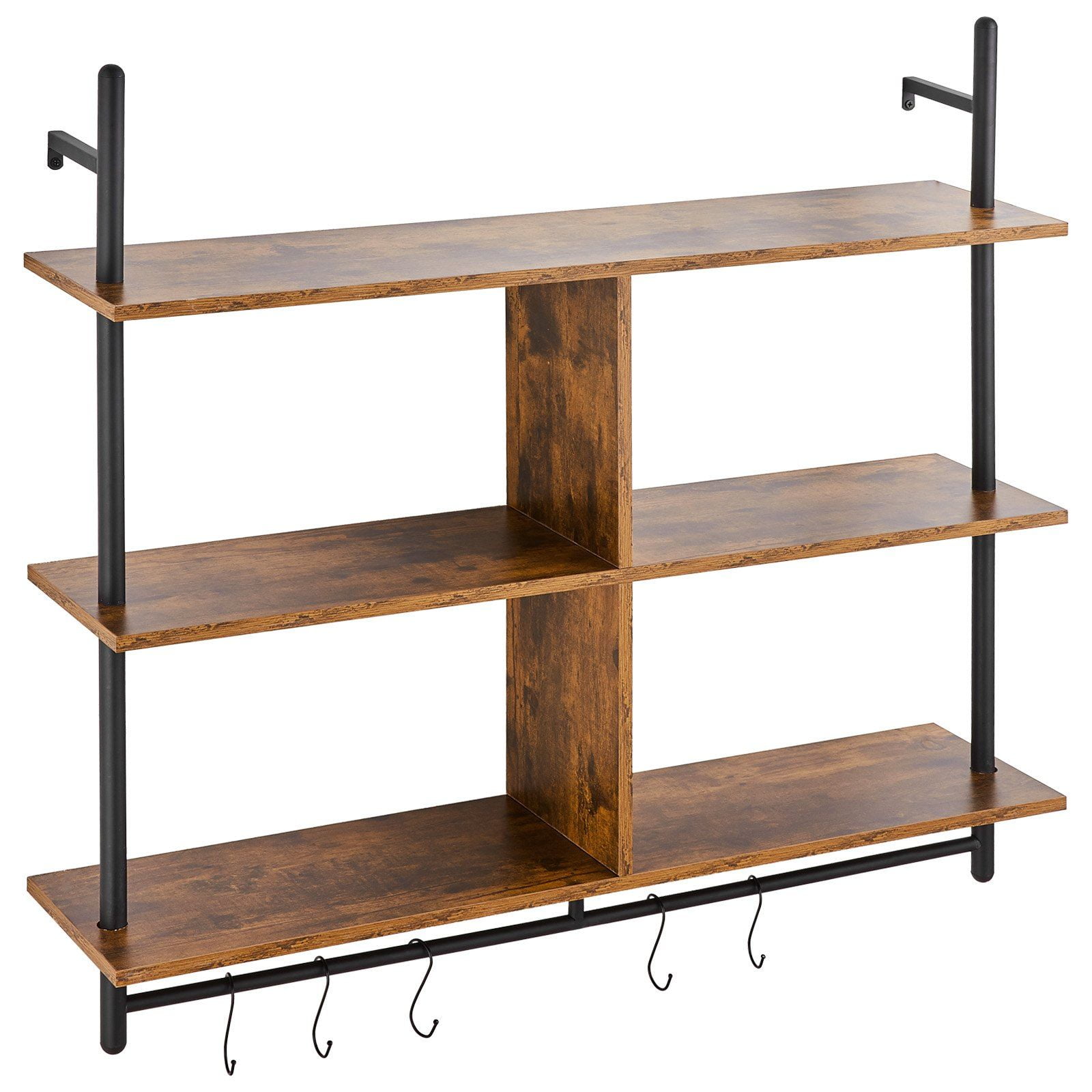 VEVOR Industrial Pipe Shelf 3 Tier 41.5x9.84in Wall-Mount for Kitchen ...