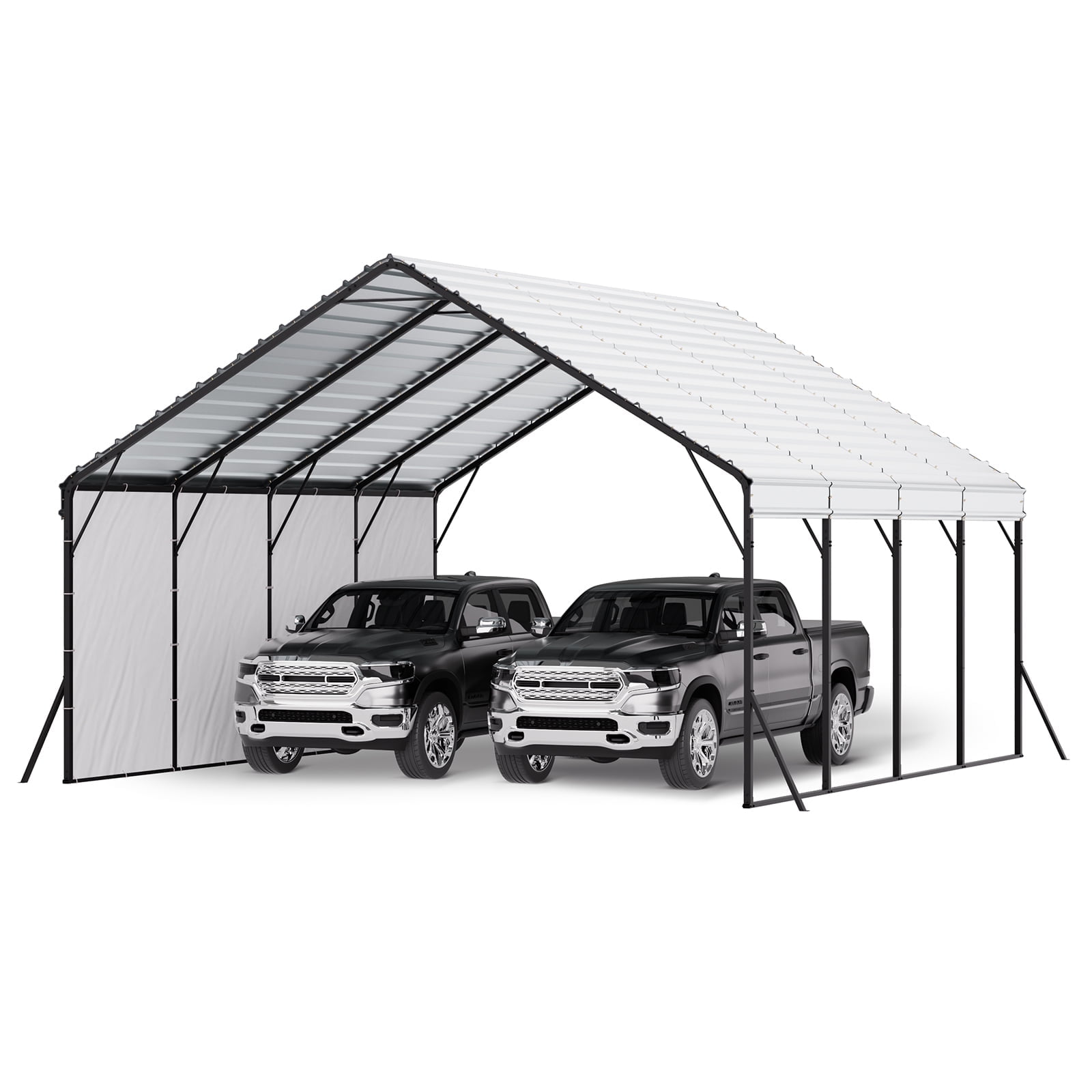 VEVOR Heavy Duty Metal Carport, 20 x 20 ft Outdoor Carport with Sturdy ...