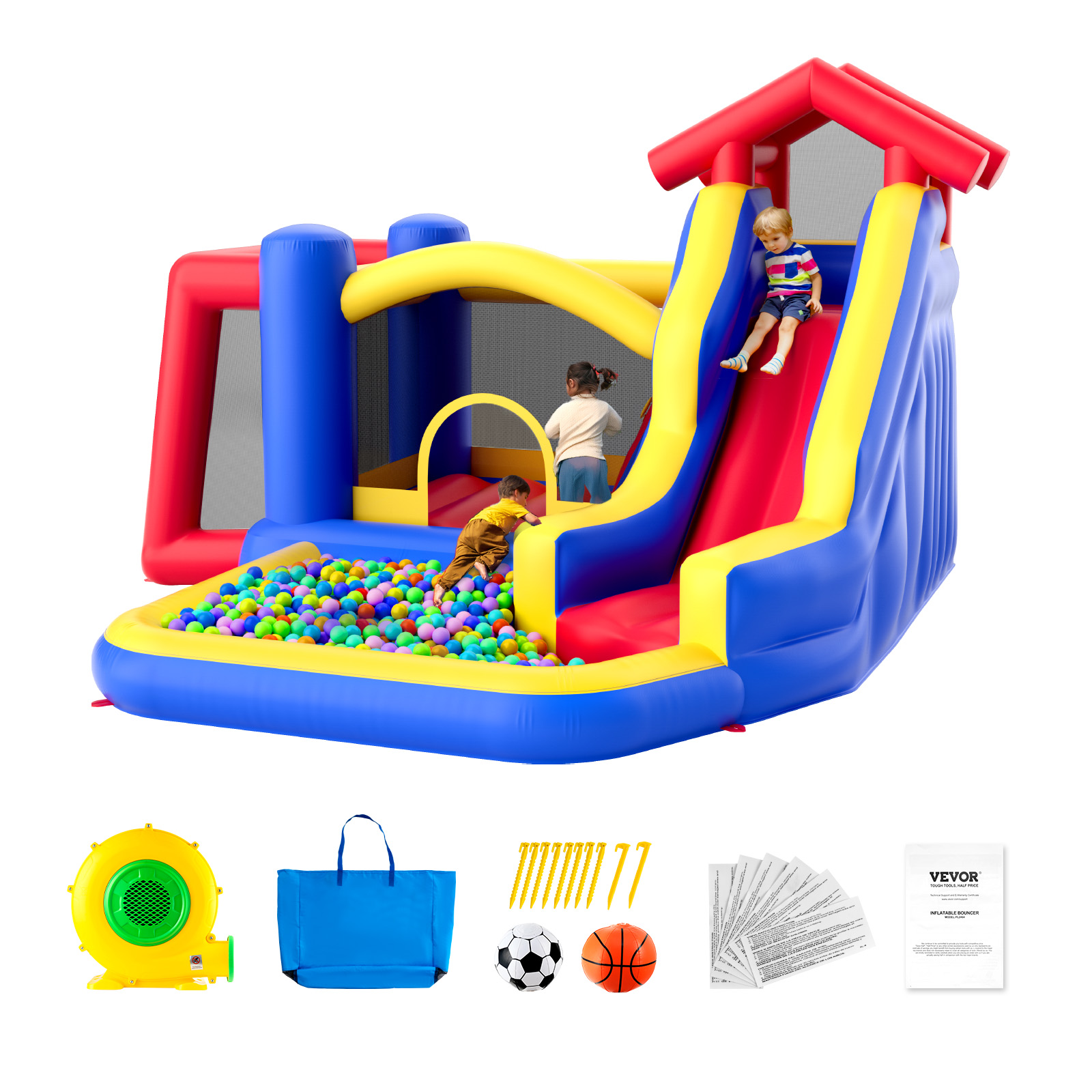 VEVOR Inflatable Bounce House, Outdoor High Quality Playhouse ...