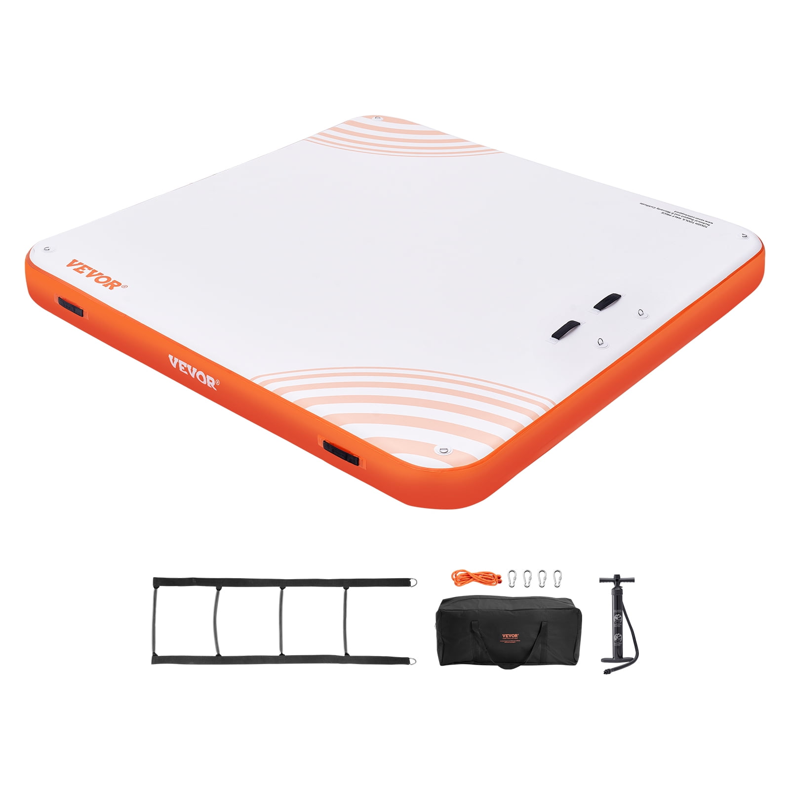 VEVOR Inflatable Floating Dock, 10 x 10FT Inflatable Dock Platform,Non ...