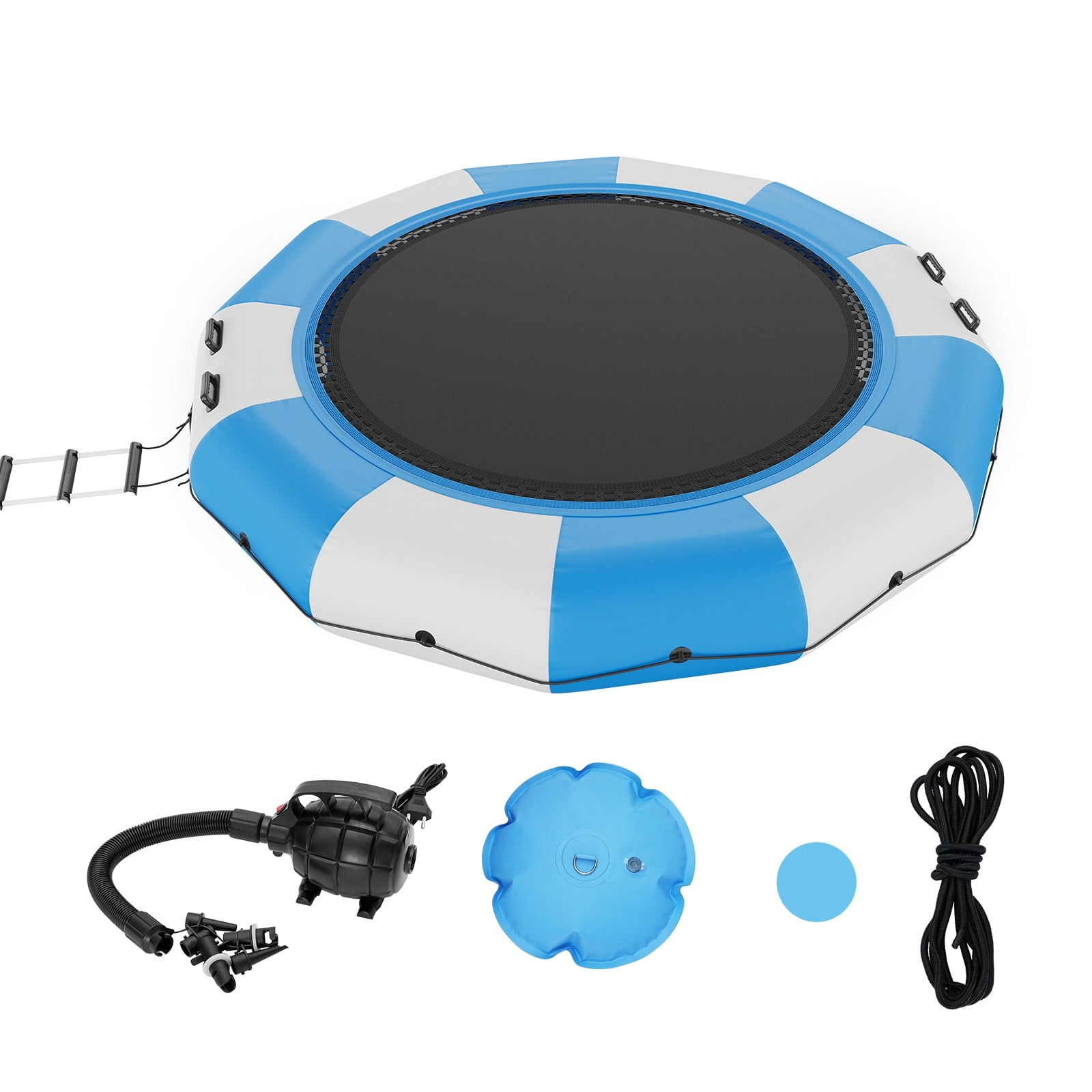 VEVOR Inflatable Water Bouncer, 13ft Recreational Water Trampoline ...