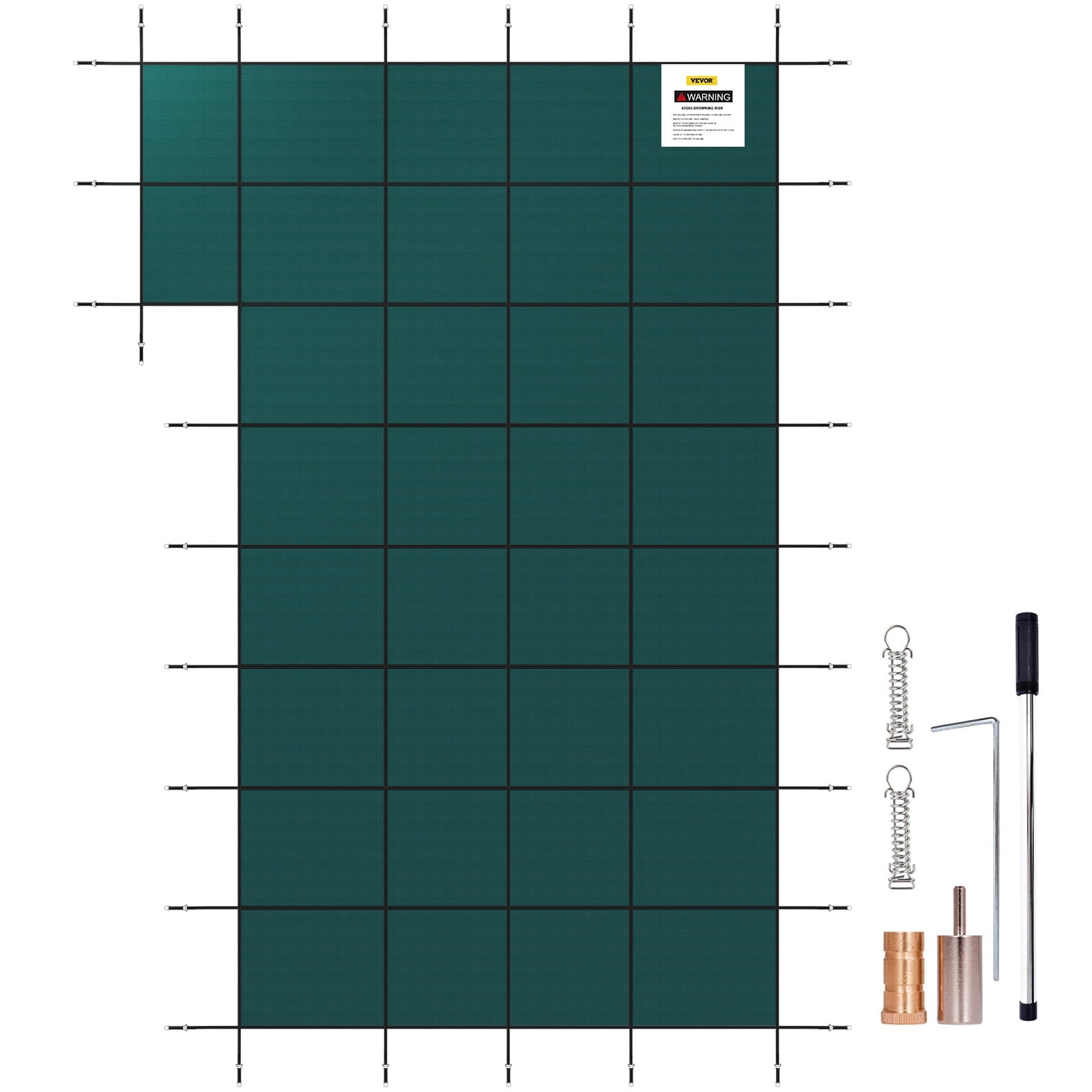 VEVOR Inground Pool Safety Cover, 22 ft x 42 ft Rectangular Winter Pool ...