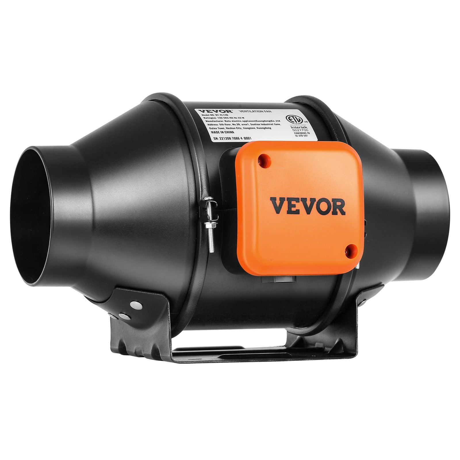 VEVOR Inline Duct Fan, 4-Inch 205 CFM Quiet EC-motor Ventilation ...