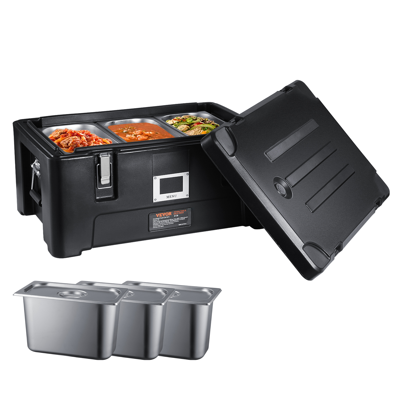 VEVOR Insulated Food Pan Carrier, 36Qt Capacity, Stackable Catering Hot ...
