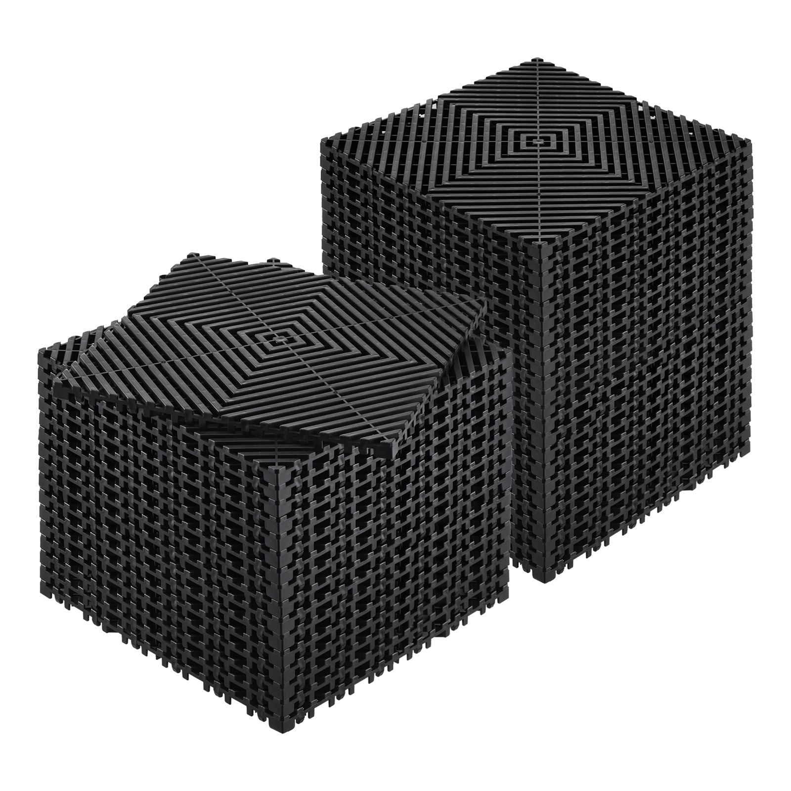 VEVOR Interlocking Drainage Mat, 12' x 12' Modular Interlocking Cushion ...