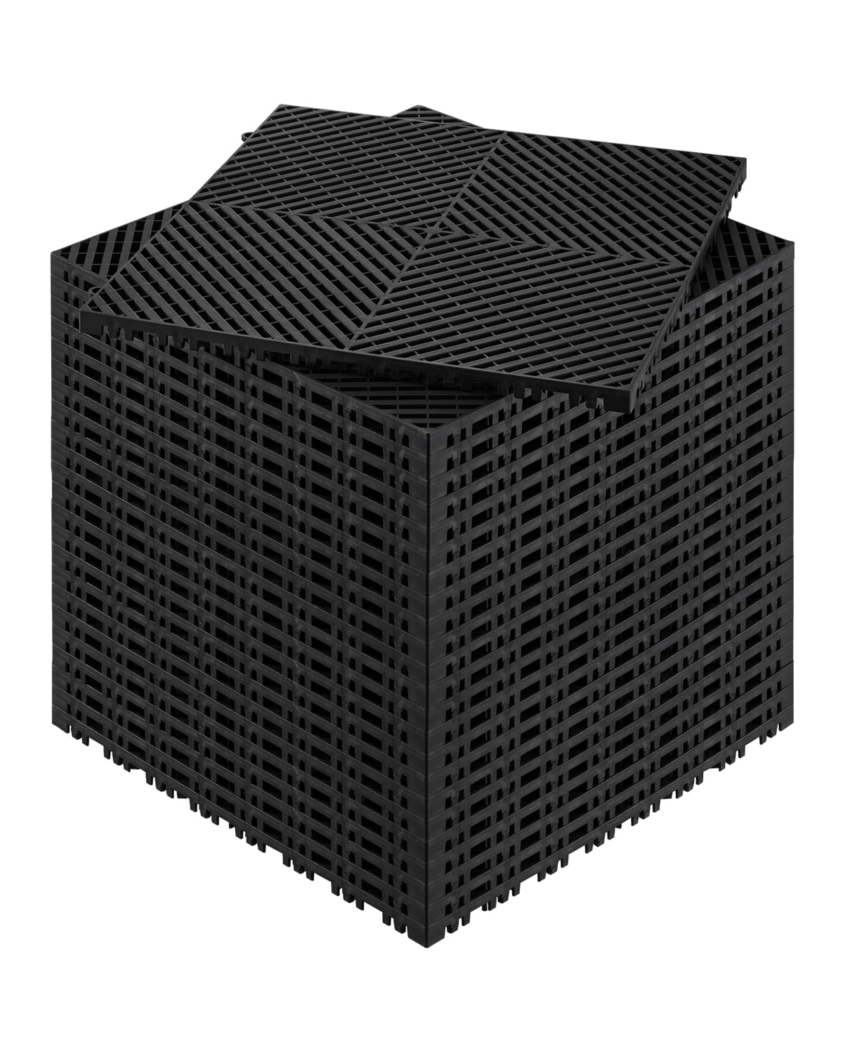 VEVOR Interlocking Drainage Mat, 15.7” x 15.7” Modular Interlocking ...