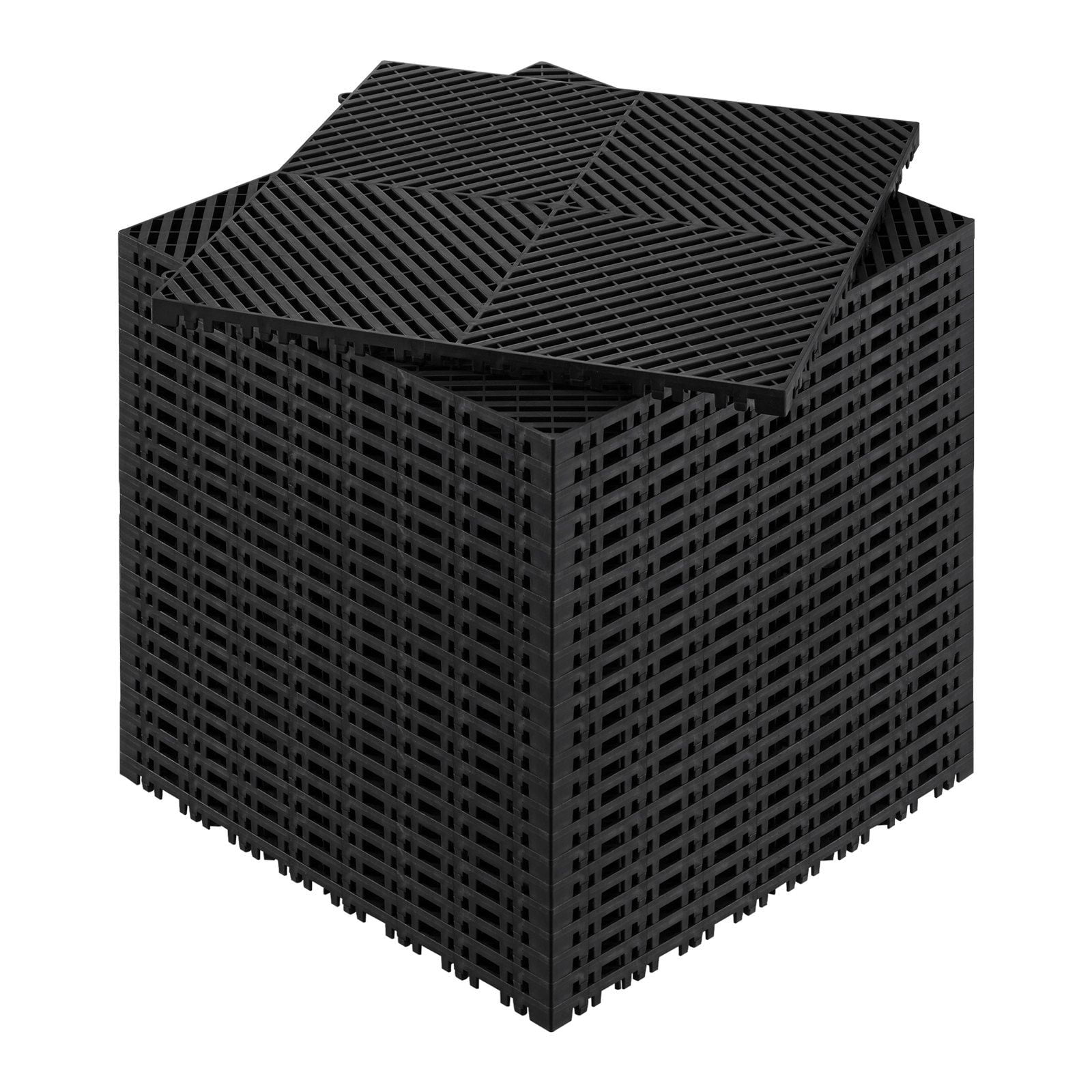 VEVOR Interlocking Drainage Mat, 15.7' x 15.7' Modular Interlocking ...