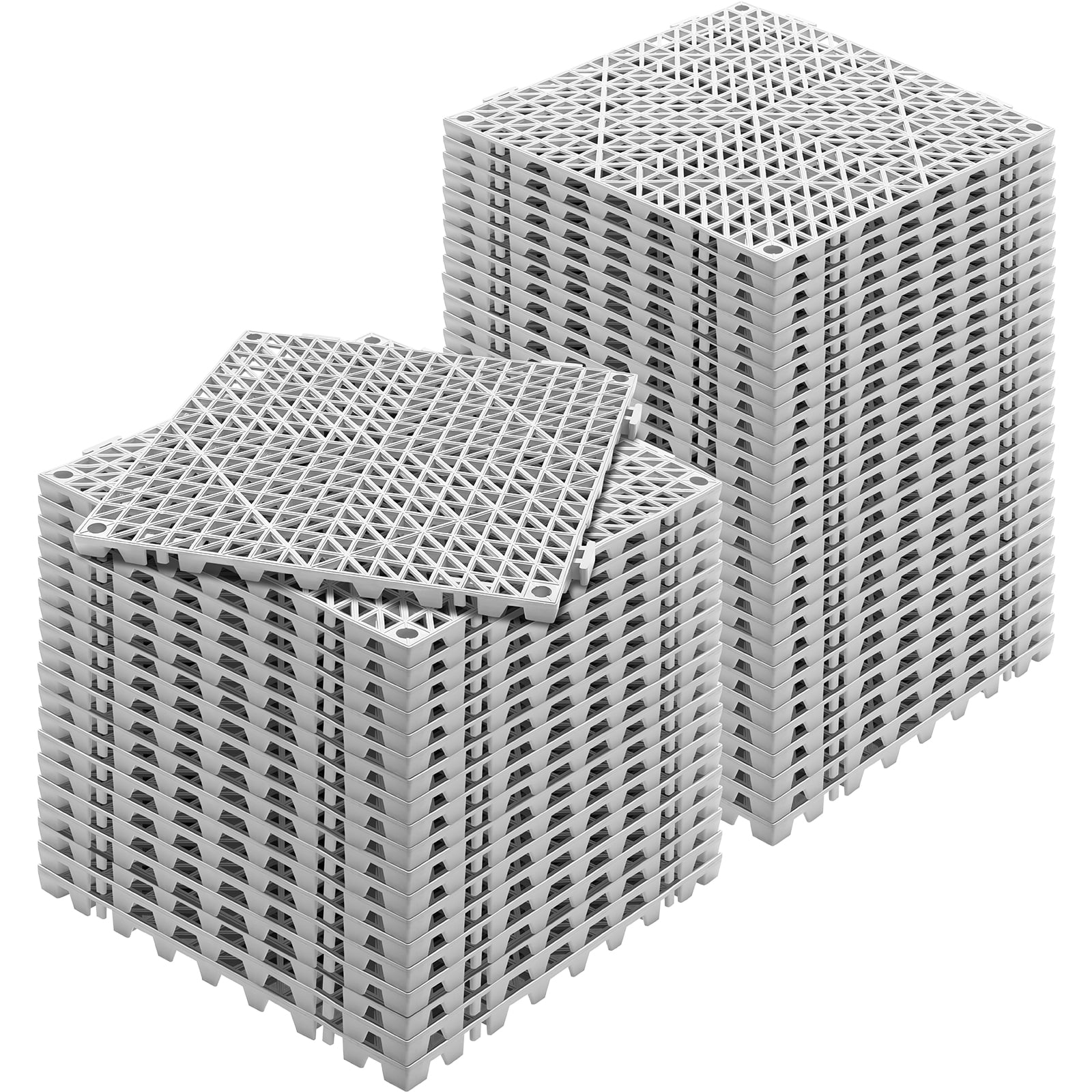 VEVOR Interlocking Tile 50PCS Gray, Drainage Tiles 12" x 12" Splicing ...