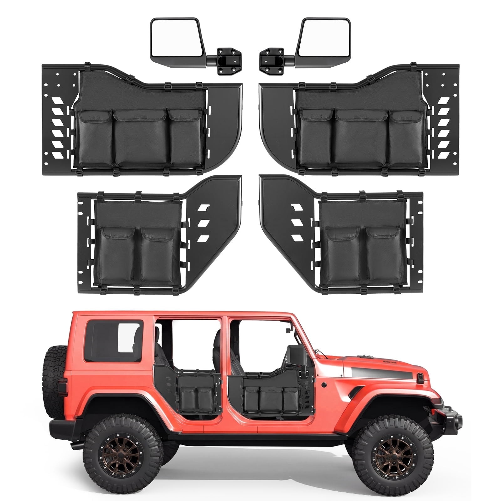 VEVOR Jeep Tube Doors, 4-Door, Compatible with 2018-2026 Jeep Wrangler ...