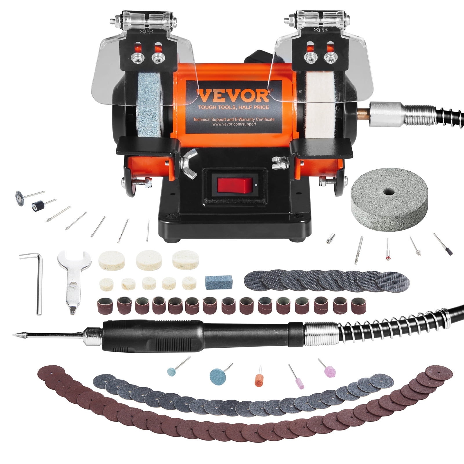 VEVOR Jewelry Polisher, Bench Grinder Polishing & Buffing Machine ...