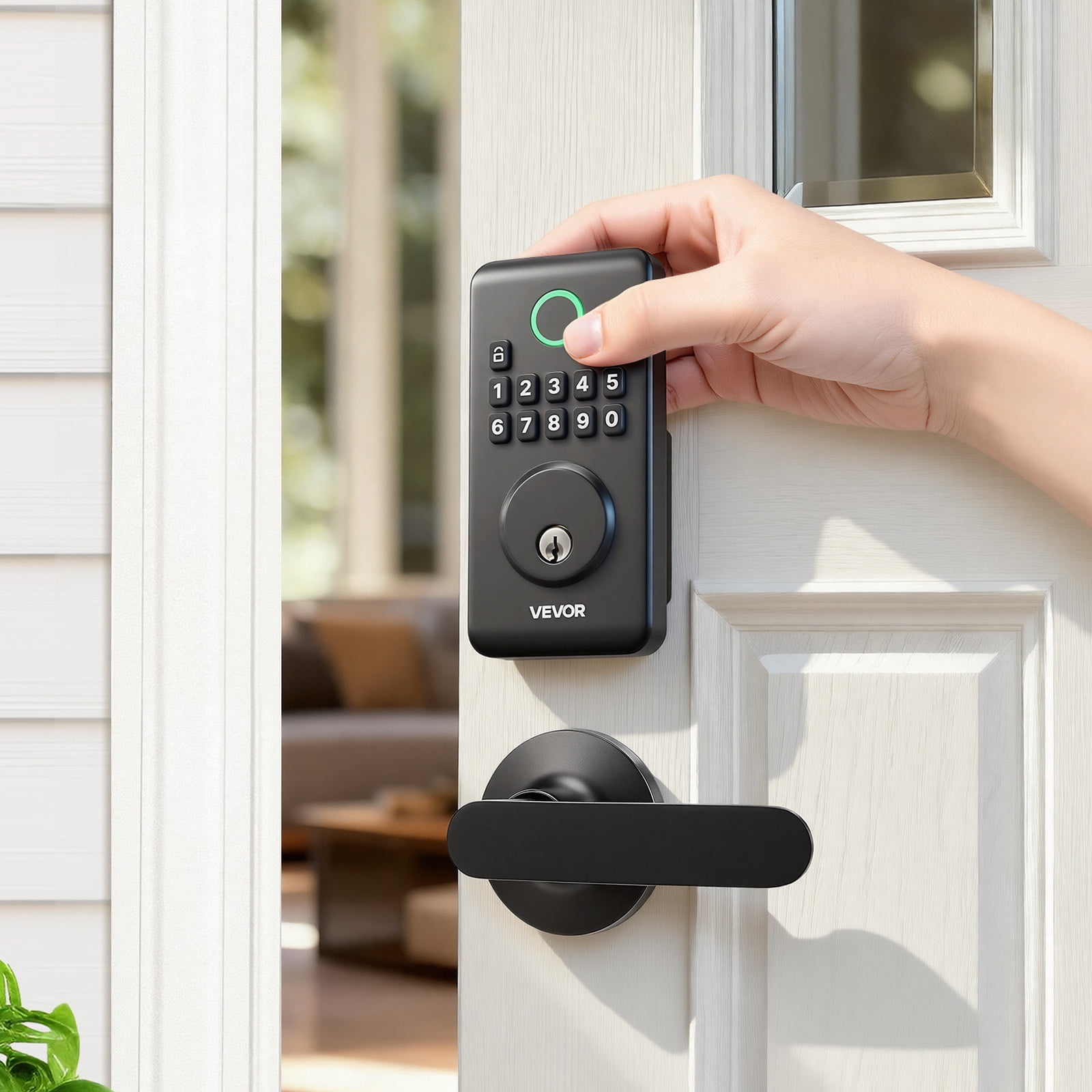 VEVOR Keyless Entry Door Lock with Handle Set, Electronic Keypad ...