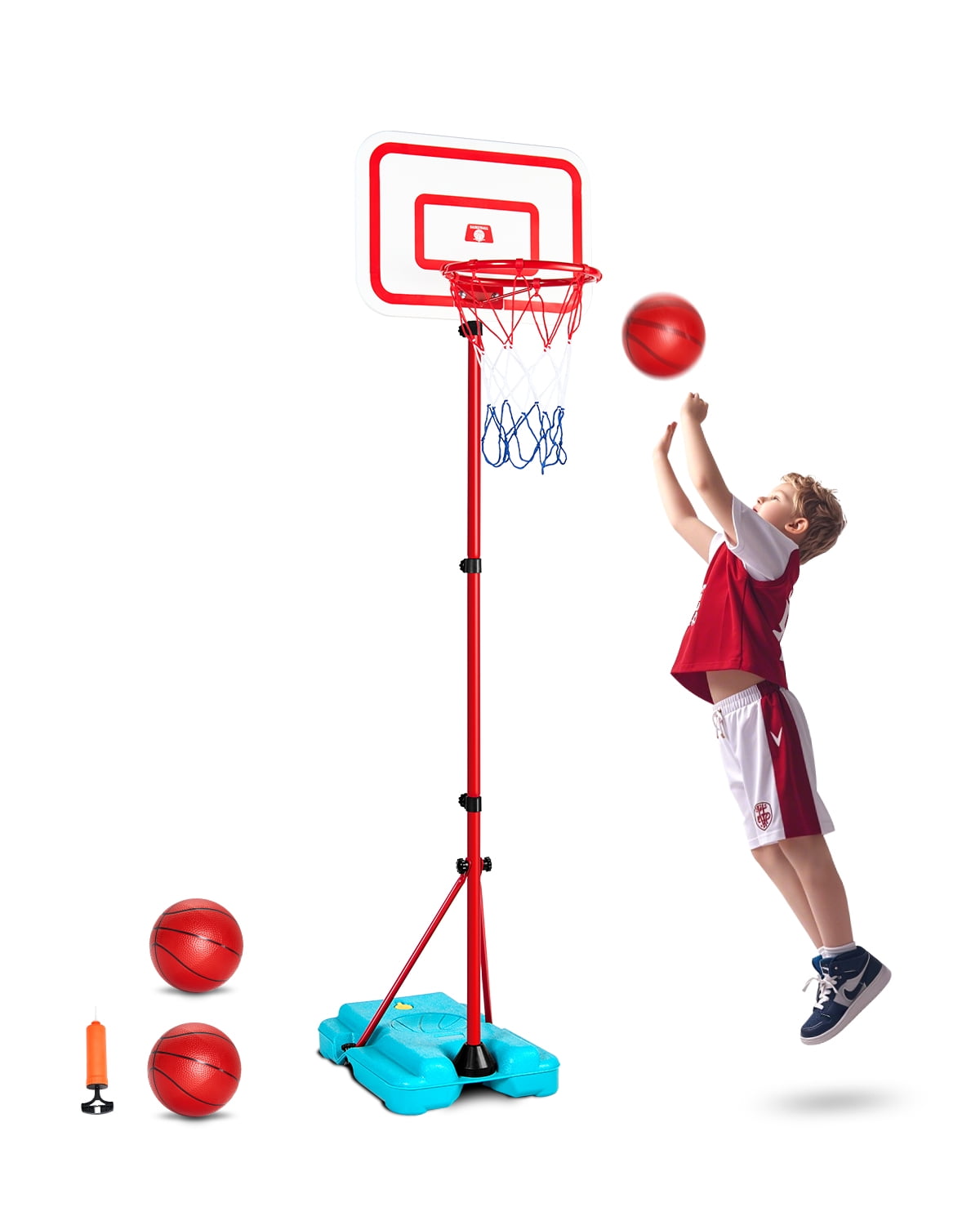 VEVOR Kids Basketball Hoop, Height Adjustable, Portable Basketball ...