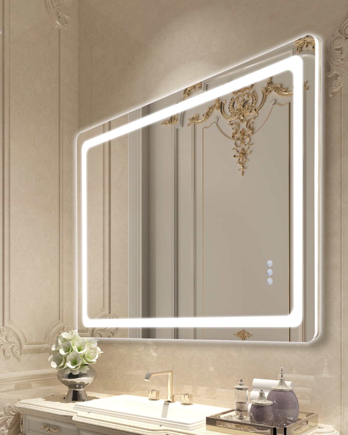 VEVOR LED Bathroom Mirror, 32" x 48" LED Bathroom Vanity Mirror with ...